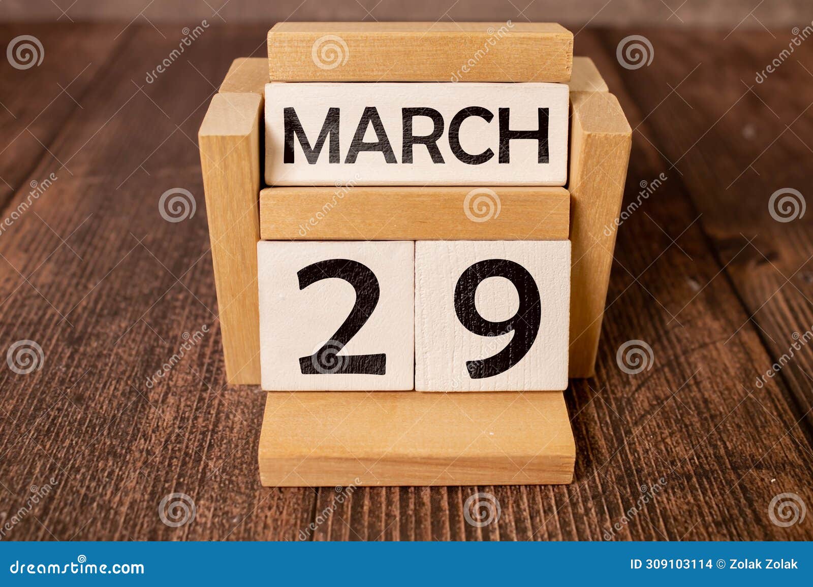 February 29th. Cube Calendar for February 29 on Wooden Surface with ...