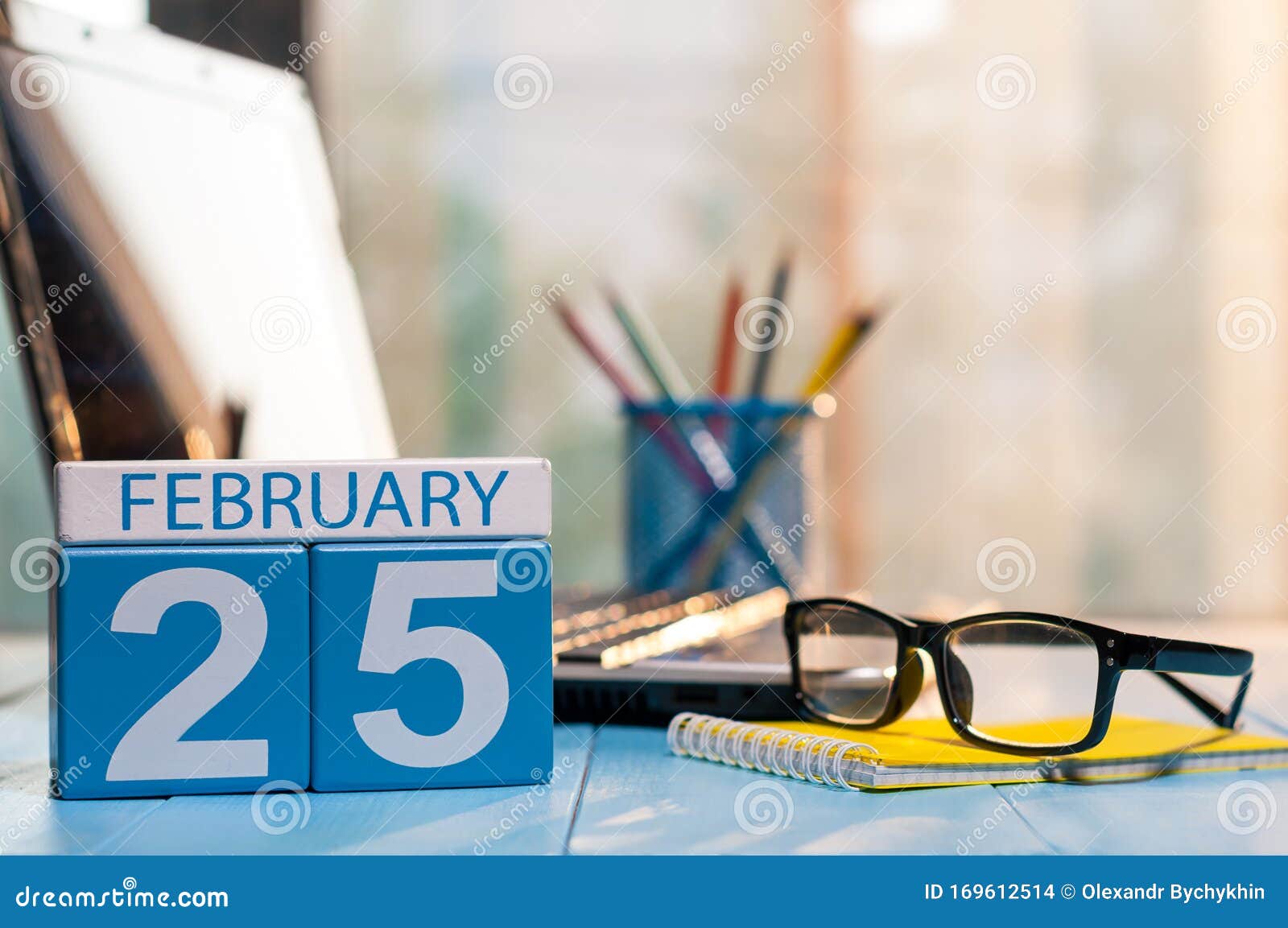 February 25th. Day 25 of Month, Calendar on Manager Workplace ...