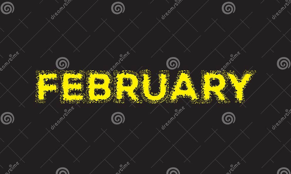 FEBRUARY Typography art stock vector. Illustration of artday - 177544553