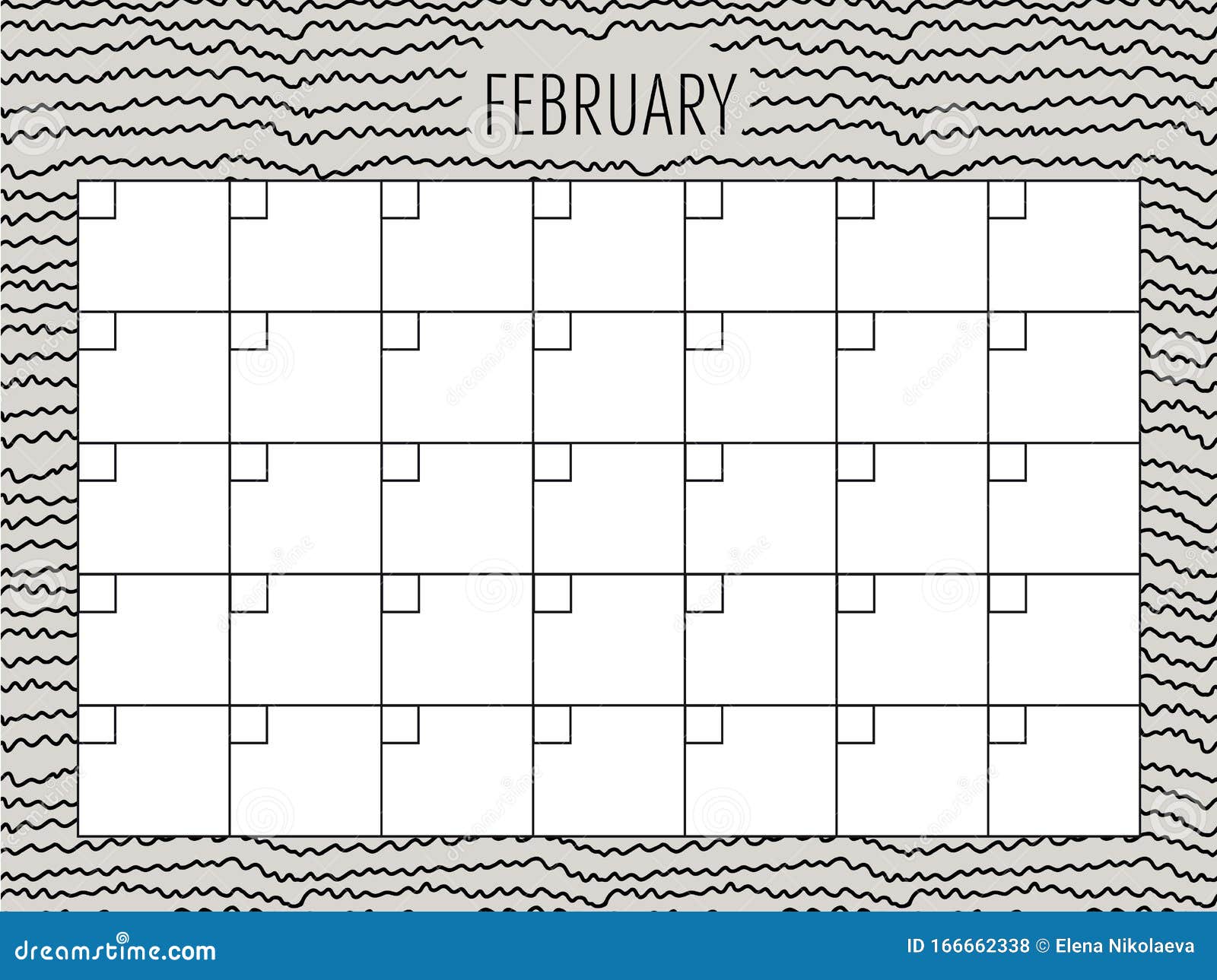 February. Universal Monthly Planner Template Stock Vector ...