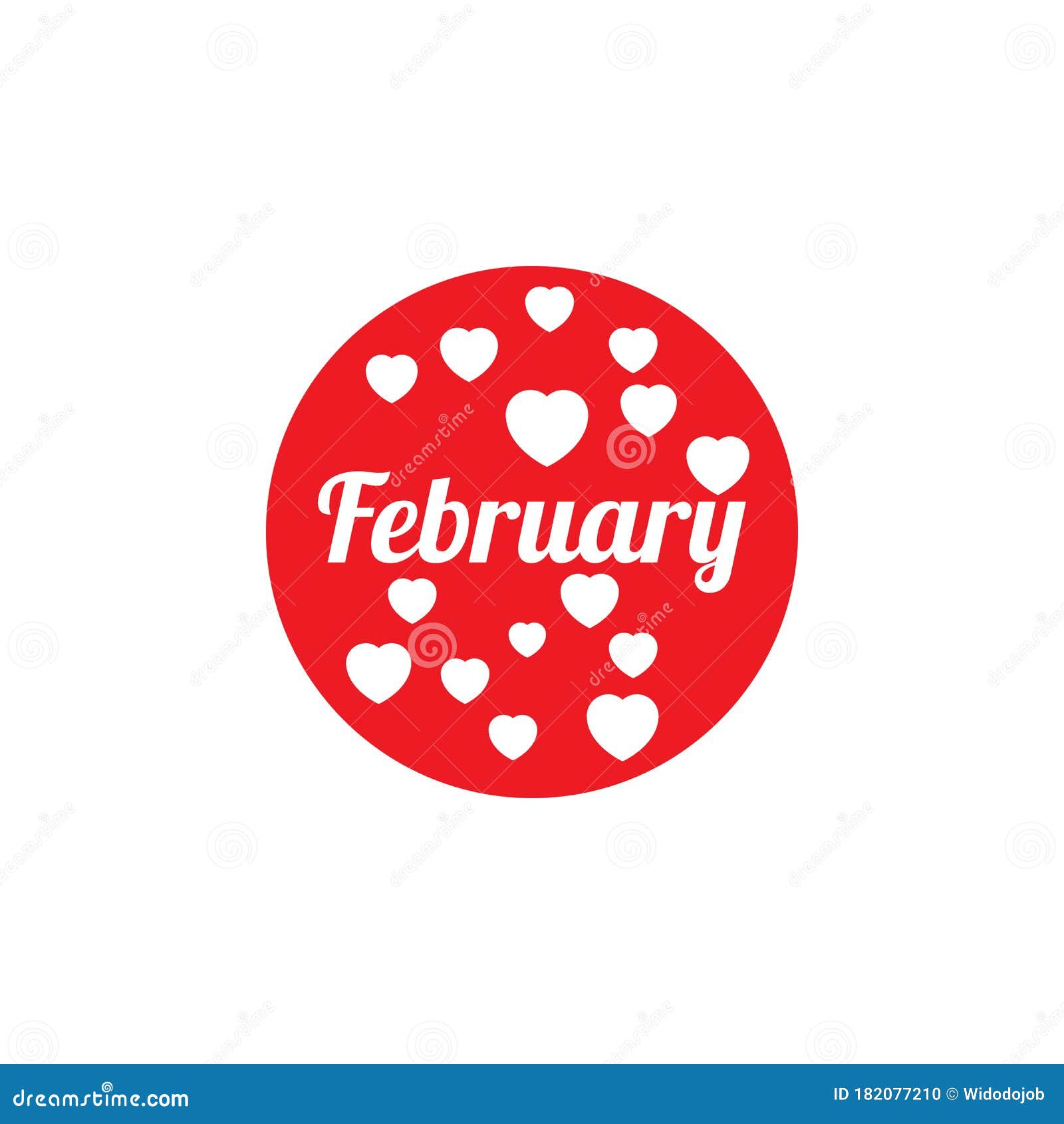February word with hearts stock vector. Illustration of style - 182077210