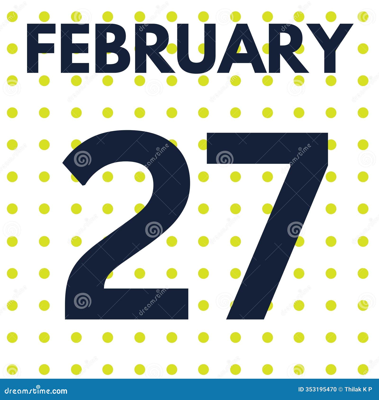 February 27 , Calendar , Daily Calendar Icon In Flat Design Style ...