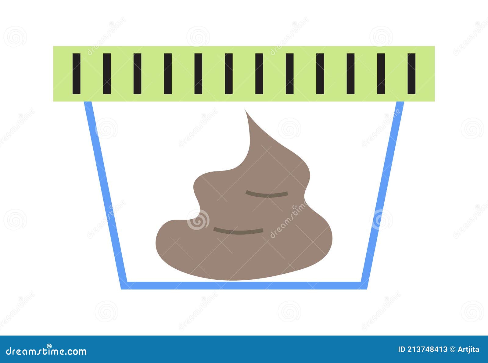 Fecal Analysis Icon Vector. Human Poop In A Plastic Container For ...