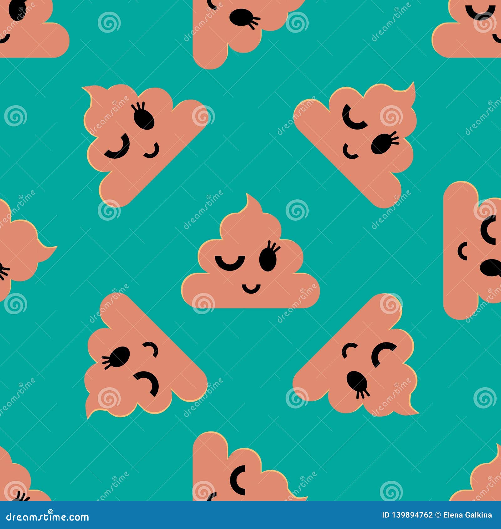 Feces seamless pattern stock vector. Illustration of bathroom - 139894762