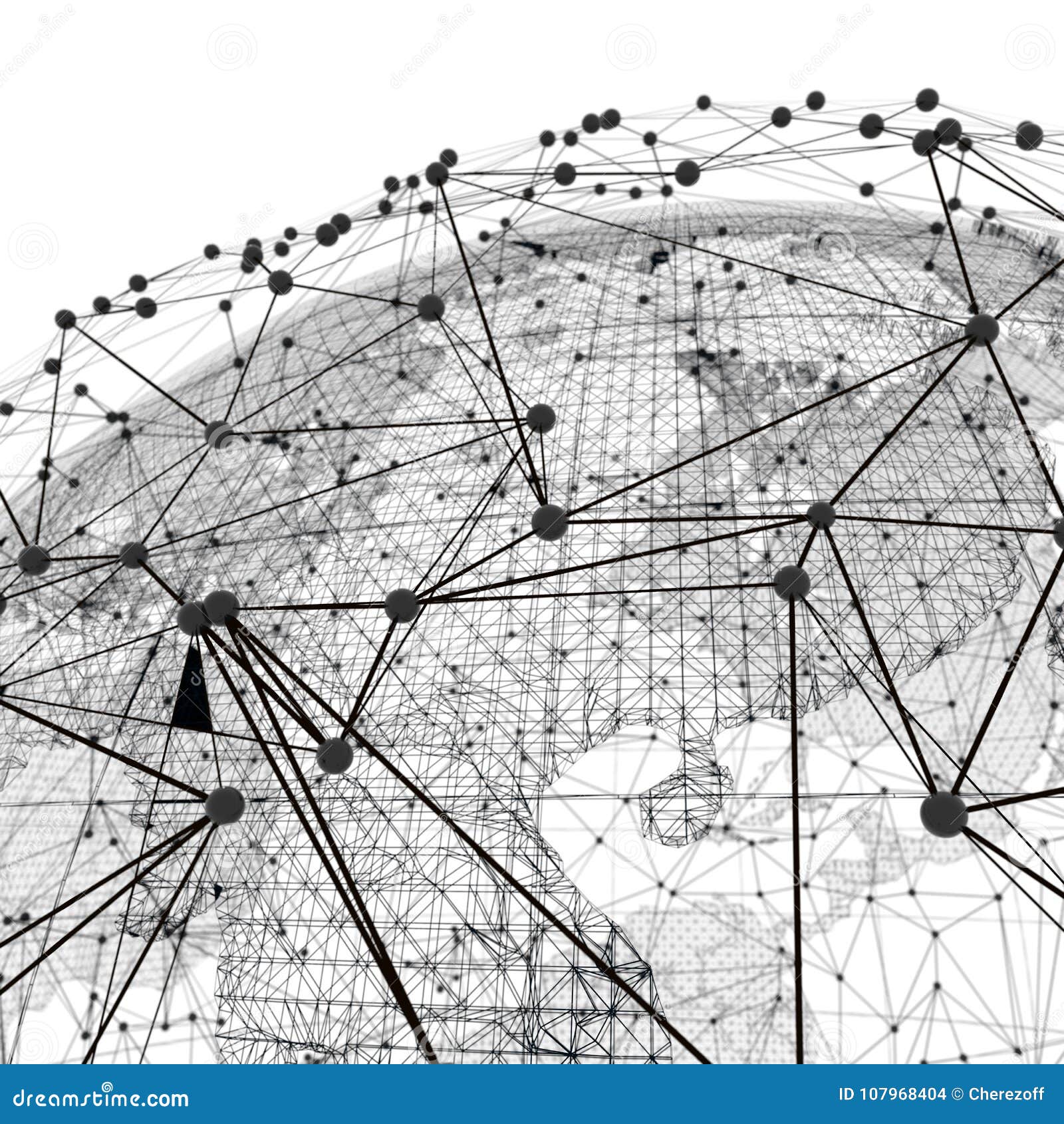 Feche Acima Das Linhas Da Terra E Da Rede Sobre Ele Ilustração Stock ...