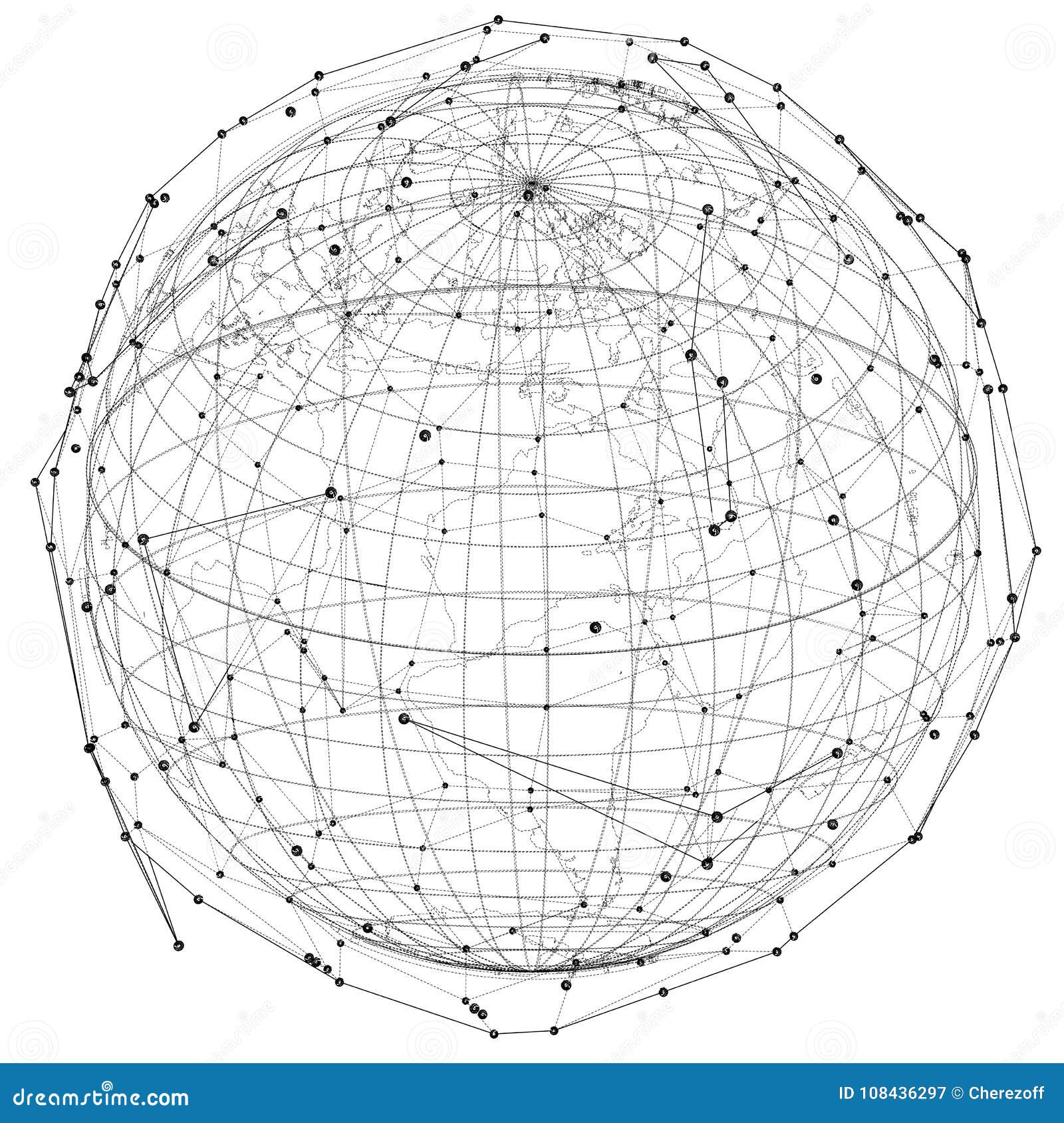 Feche Acima Das Linhas Da Terra E Da Rede Sobre Ele Ilustração do Vetor ...