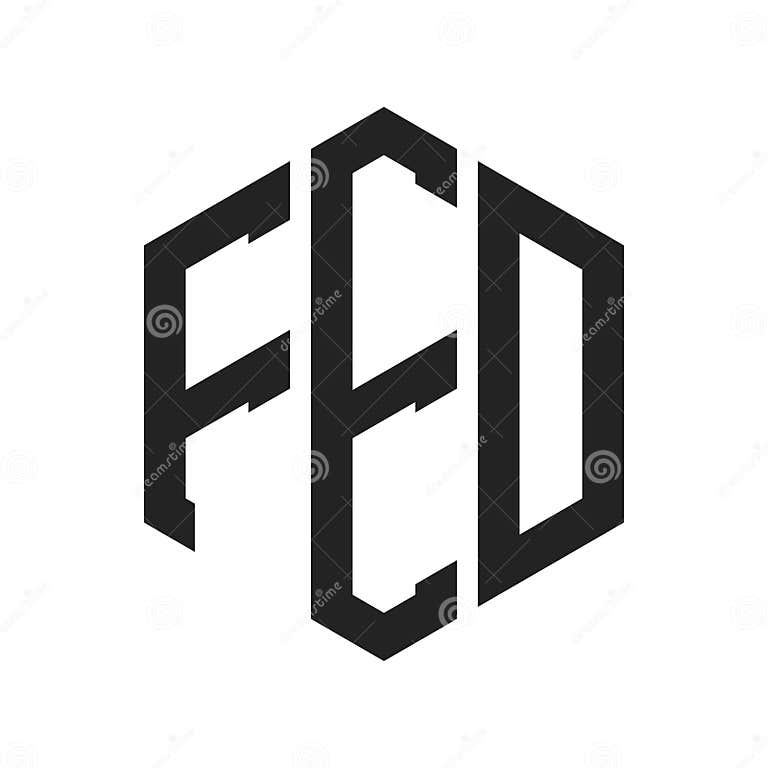 FED Logo Design. Initial Letter FED Monogram Logo Using Hexagon Shape ...