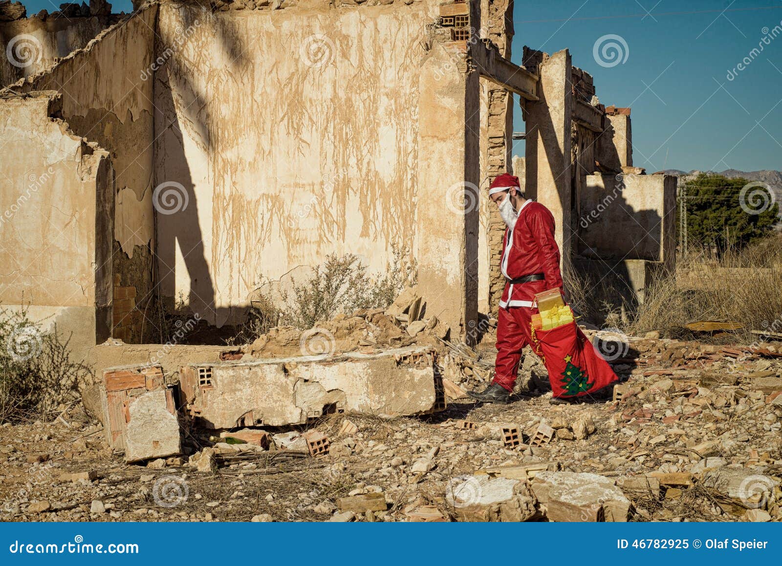 Fed up Santa stock image. Image of overworked, sack, disguise - 46782925