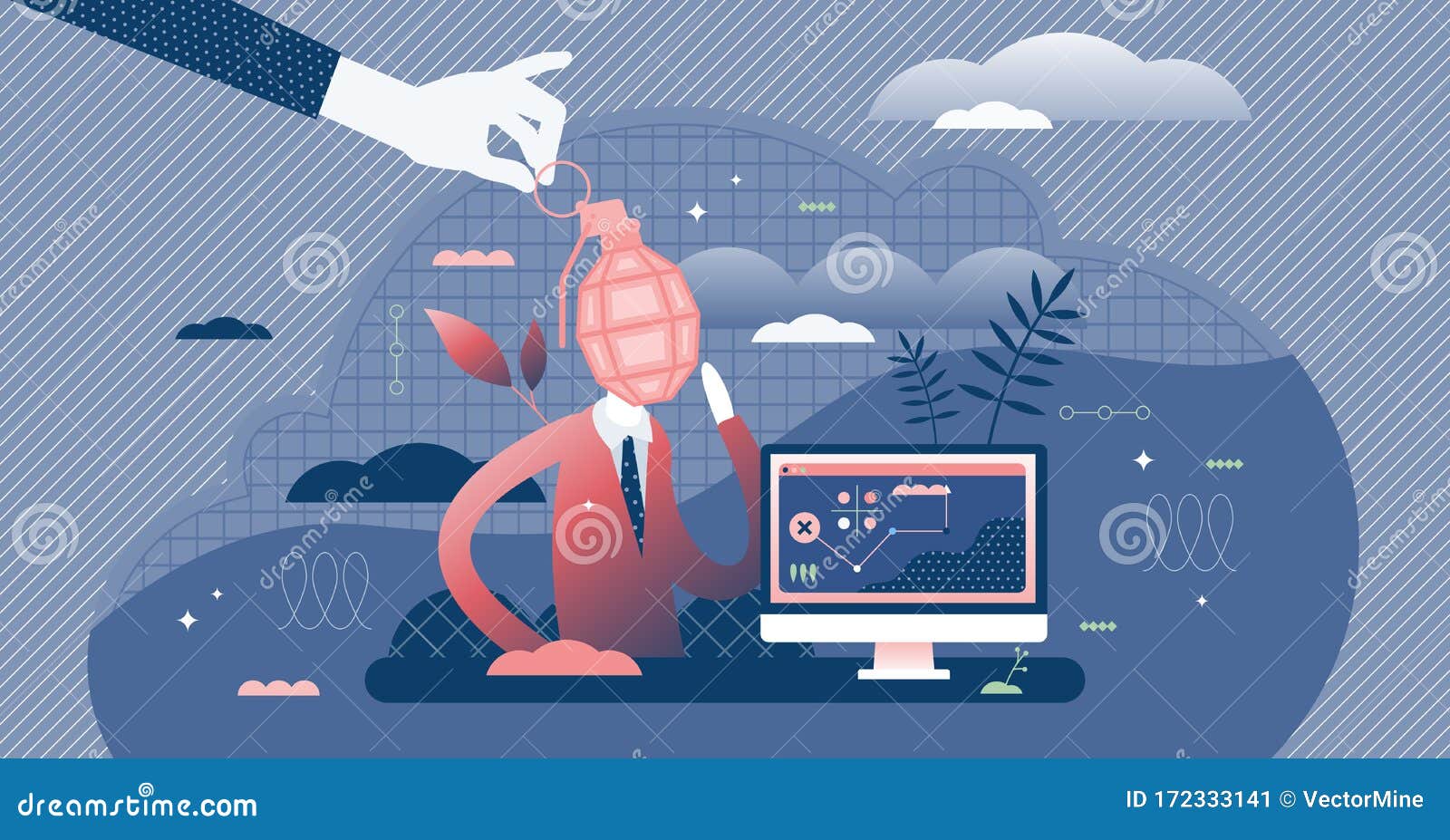 Fed Up Work Concept, Flat Tiny Person Vector Illustration Stock Vector ...