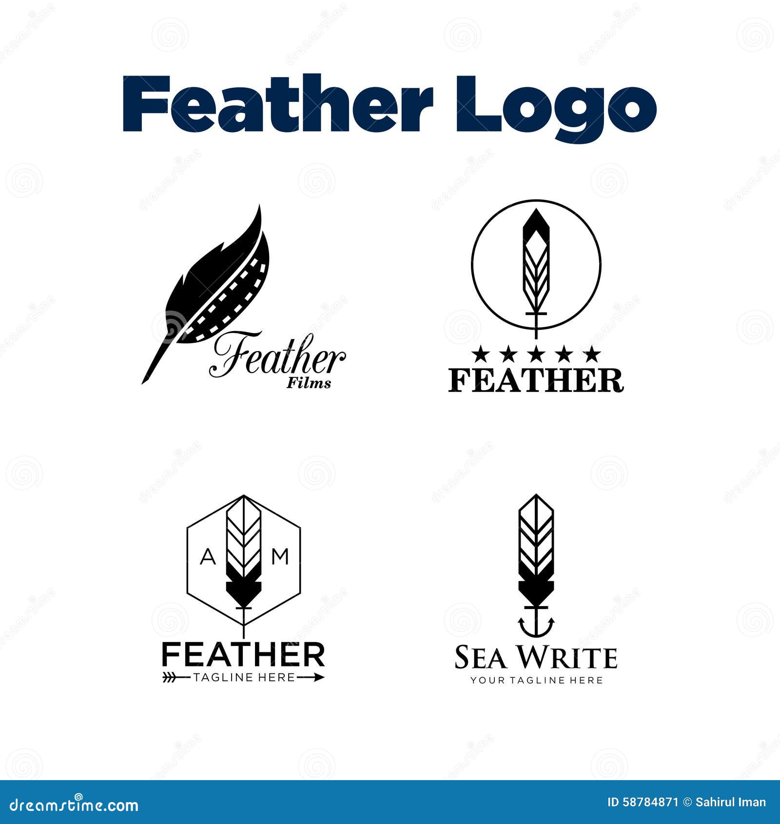 Feder Logo Template vektor abbildung. Illustration von schablone - 58784871