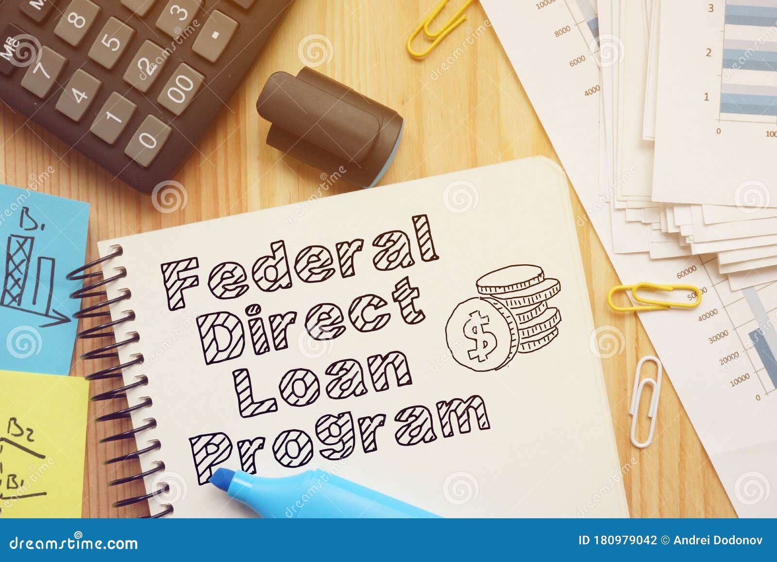 Federal Direct Loan Program is Shown on the Business Photo Stock Photo ...