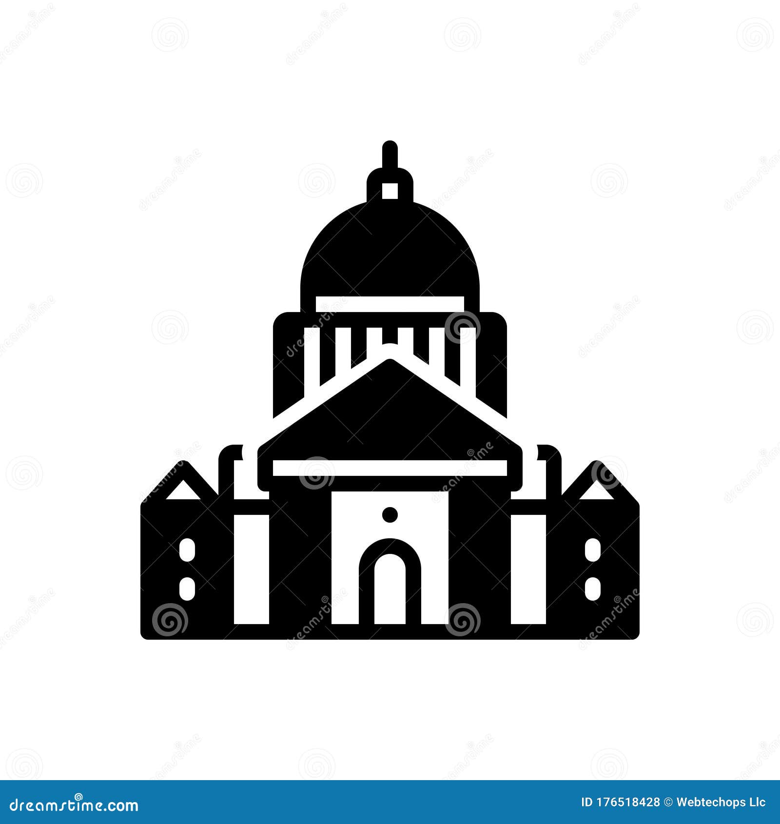 Black Solid Icon for Federal, Building and Capital Stock Vector ...