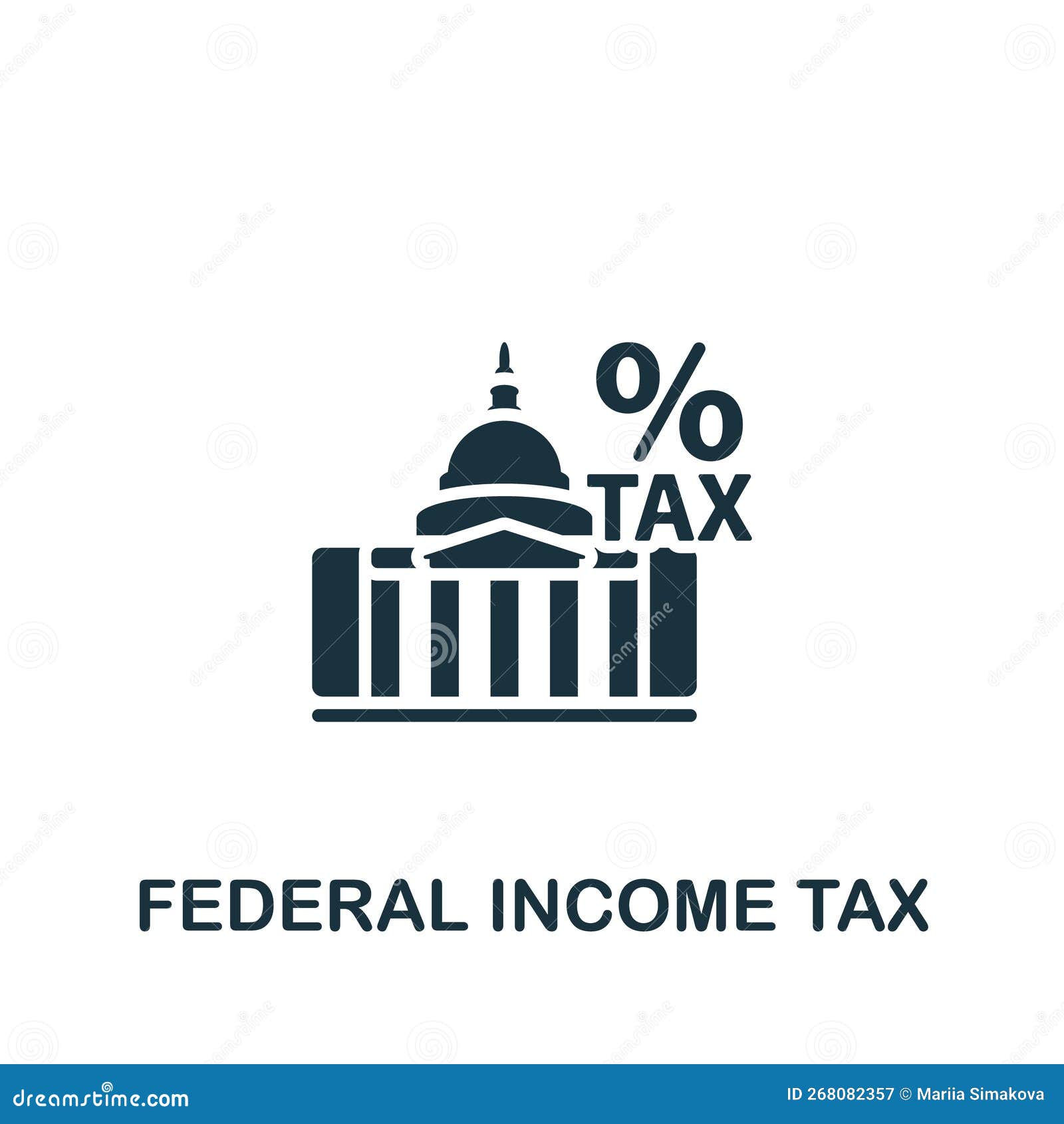 Federal Income Tax Icon Monochrome Simple Sign From Common Tax Collection Federal Income Tax
