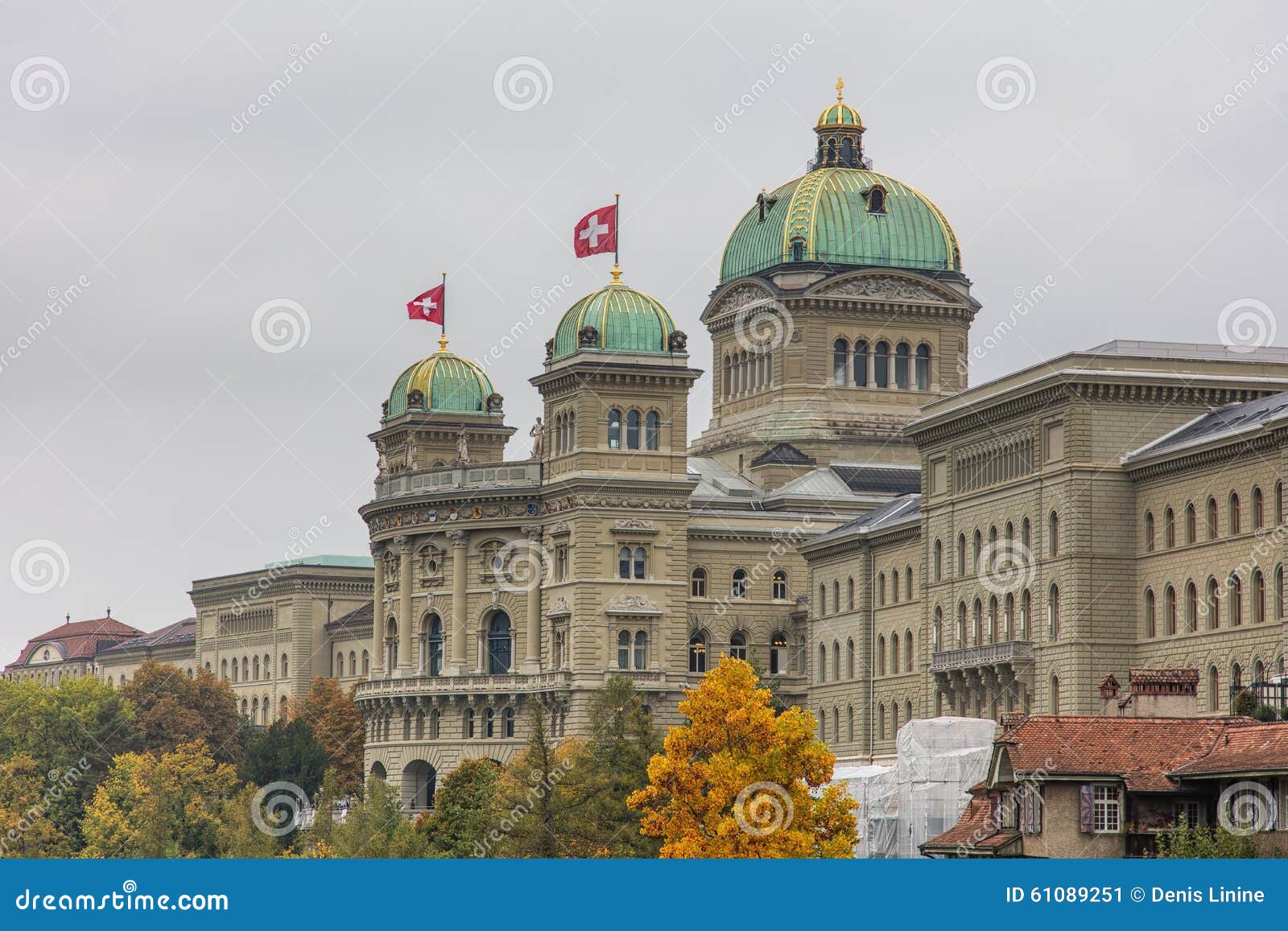 Federal Palace of Switzerland Decorated with Flags Editorial Photo ...