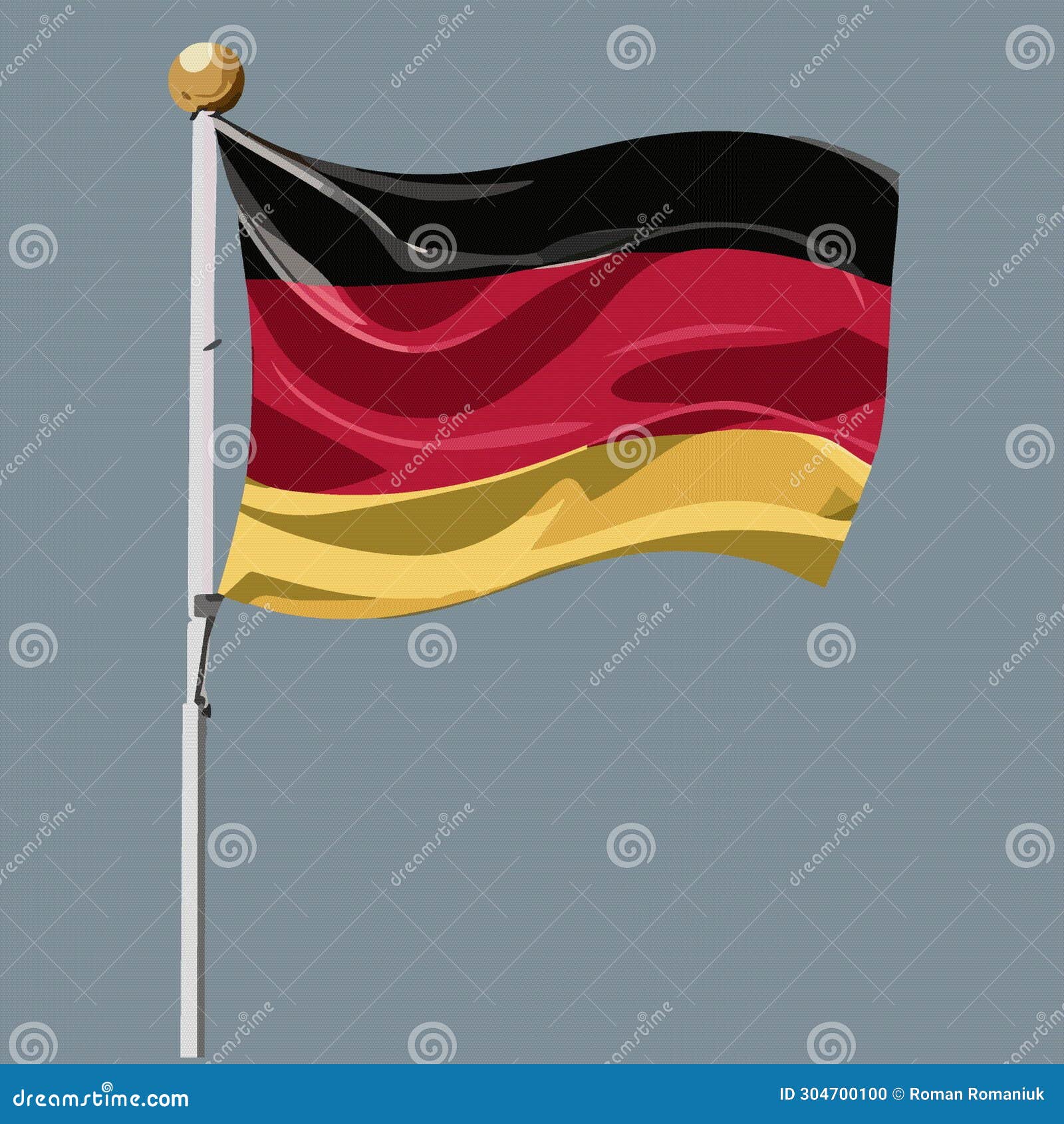 Federal Republic of Germany Waving Flag Illustration Vector Stock ...