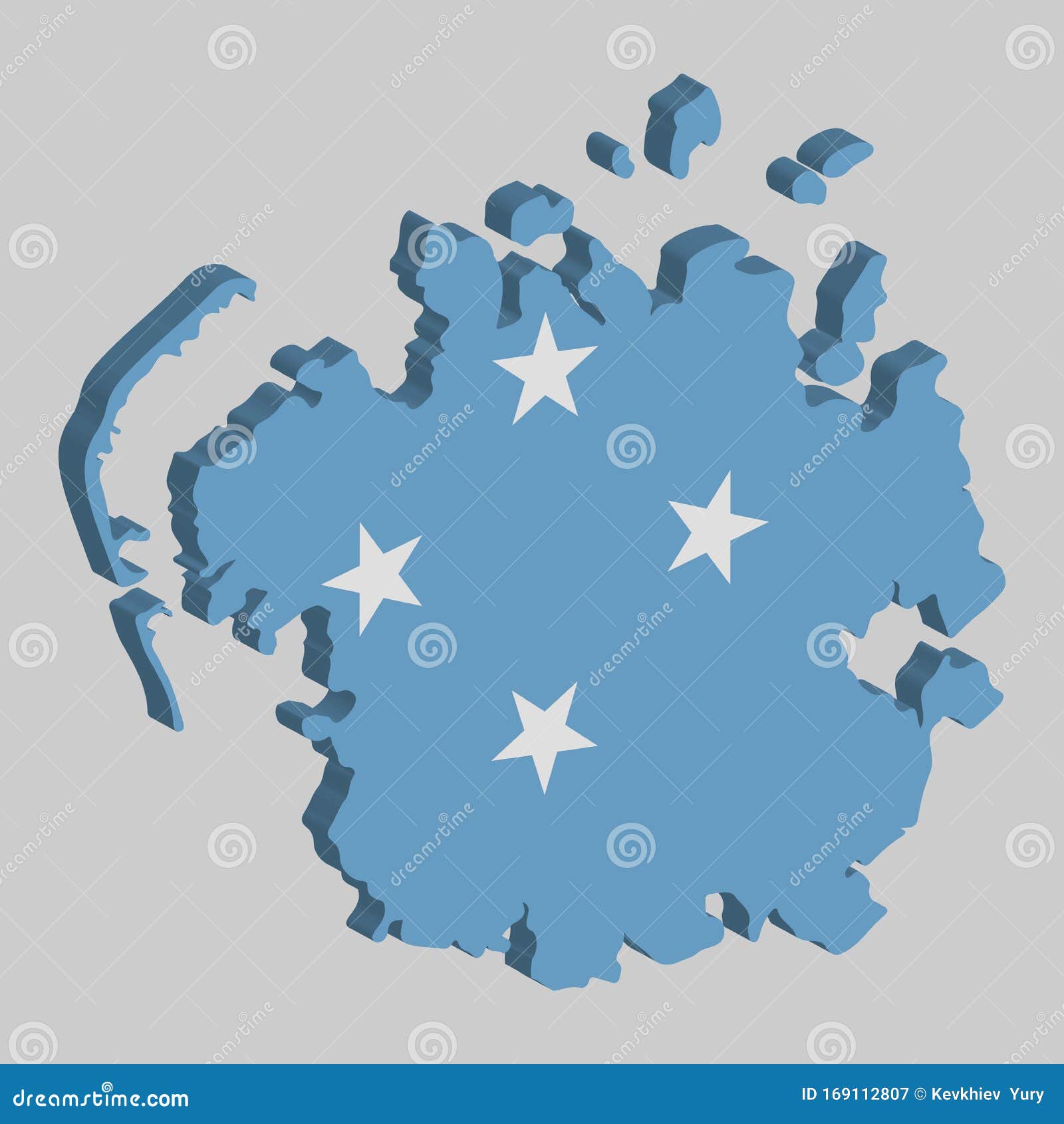 Federated States of Micronesia Map Flag Vector 3D Stock Vector ...