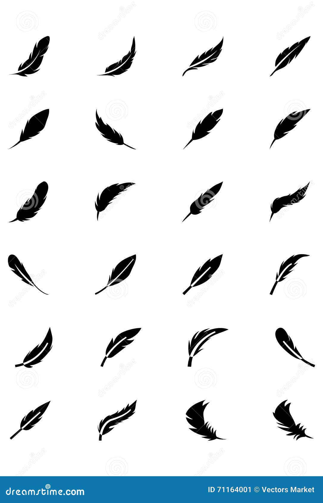 Federn Vector Feste Ikonen 3 Stock Abbildung - Illustration von meldung ...