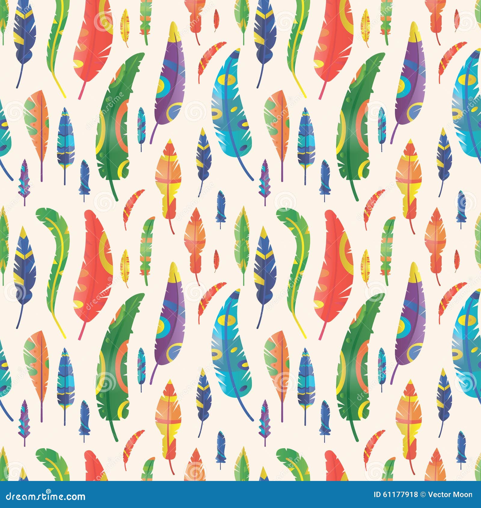 Federn Vector Nahtloses Muster Vektor Abbildung - Illustration von ...