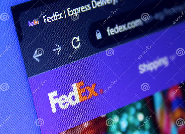 Fedex company logo editorial stock photo. Image of industry - 298243723