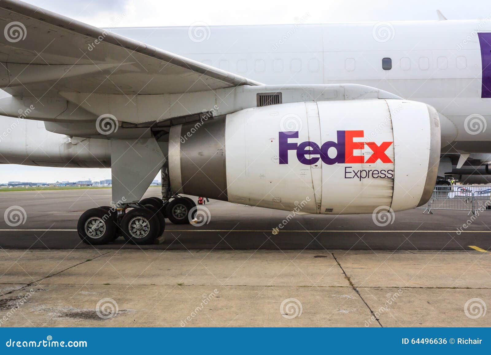 FedEx jet engine editorial photo. Image of fedex, blue - 64496636