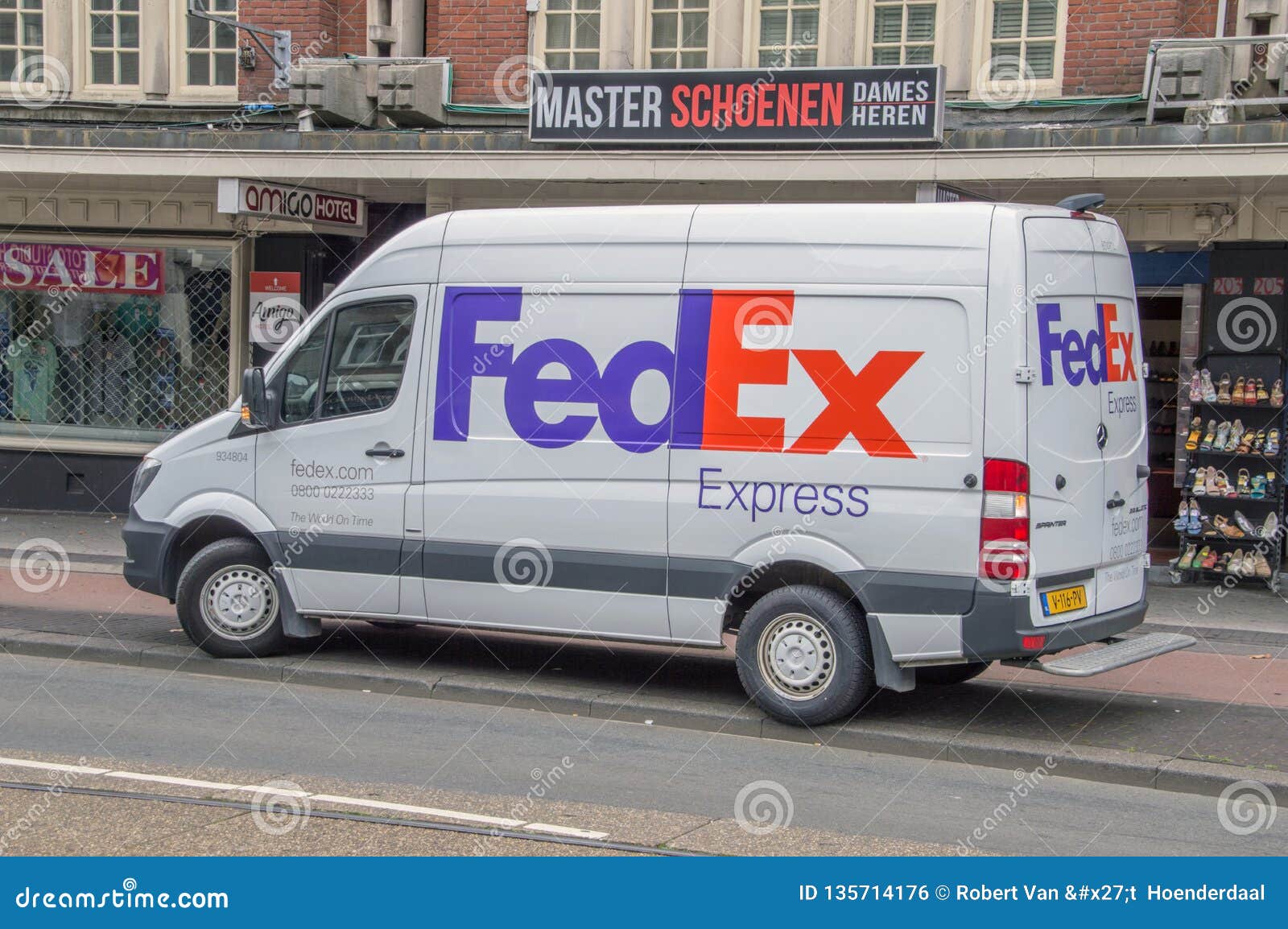 FedEx Van at Amsterdam East the Netherlands 2018 on Bicycles Editorial ...