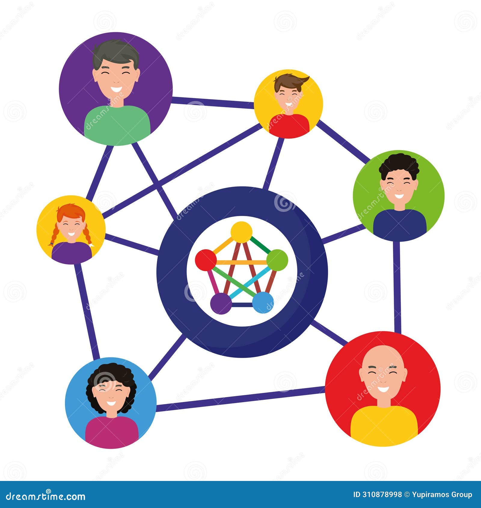 Fediverse Network Social Design Stock Vector - Illustration of design ...