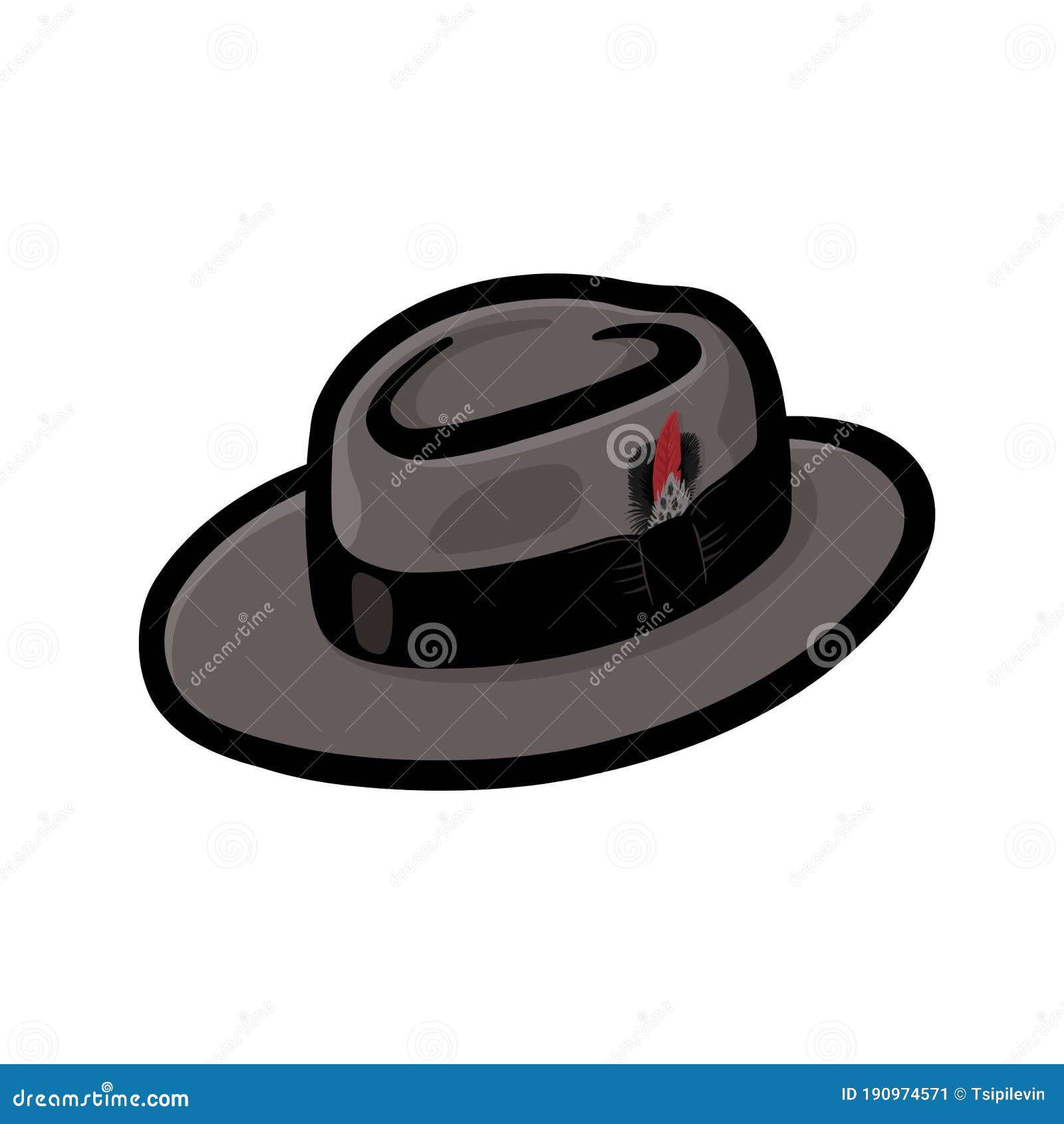 Fedora Hat Illustration, Cartoon Style Cap Icon, Simple Clip Art ...