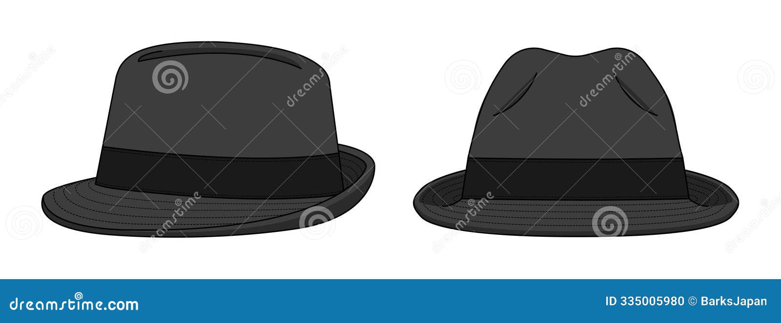 Fedora Hat Vector Template Illustration Stock Vector - Illustration of ...