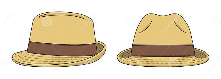 Fedora Hat Vector Template Illustration Stock Vector - Illustration of ...
