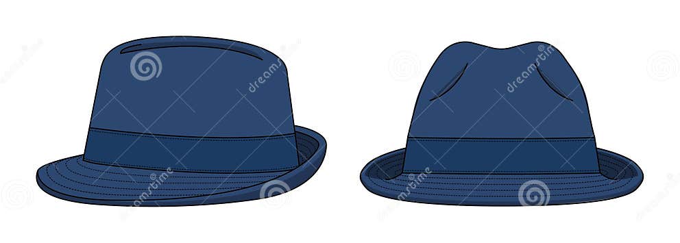 Fedora Hat Vector Template Illustration Stock Vector - Illustration of ...