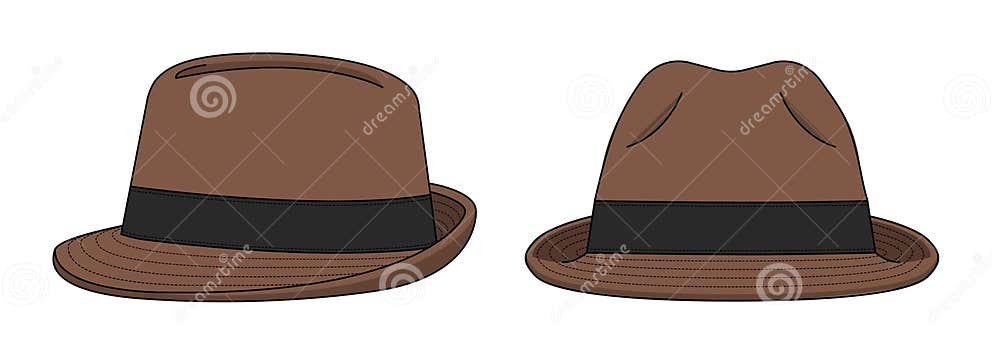 Fedora Hat Vector Template Illustration Stock Vector - Illustration of ...