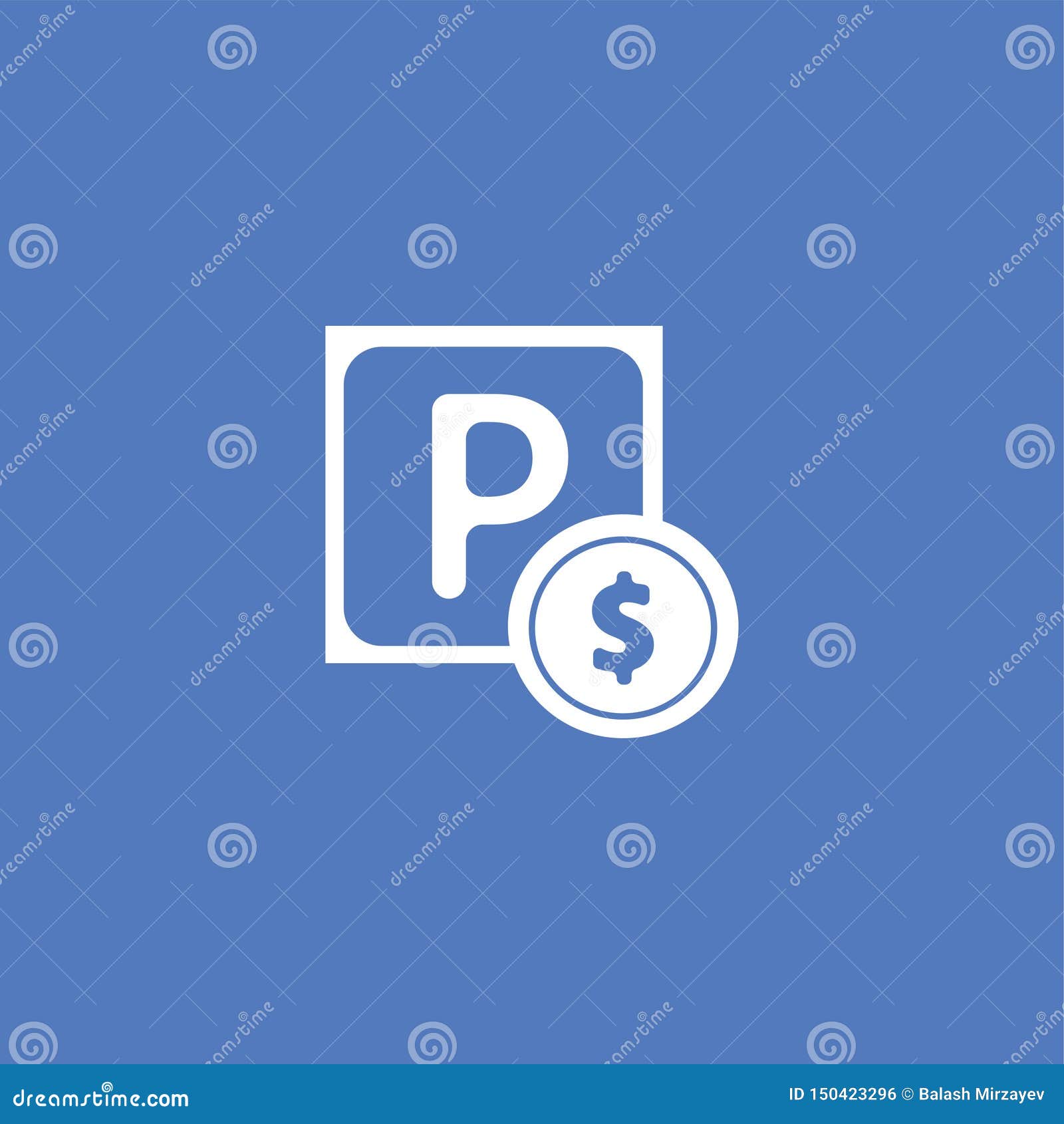 Fee Parking Icon Illustration. Stock Vector - Illustration of ...