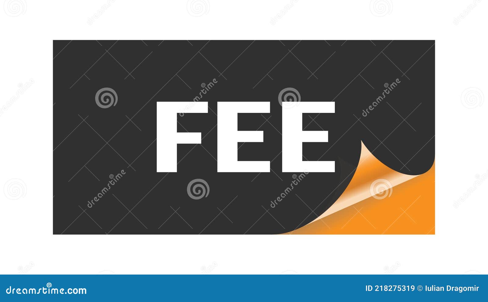 FEE Text Written on Black Orange Sticker Stock Illustration ...