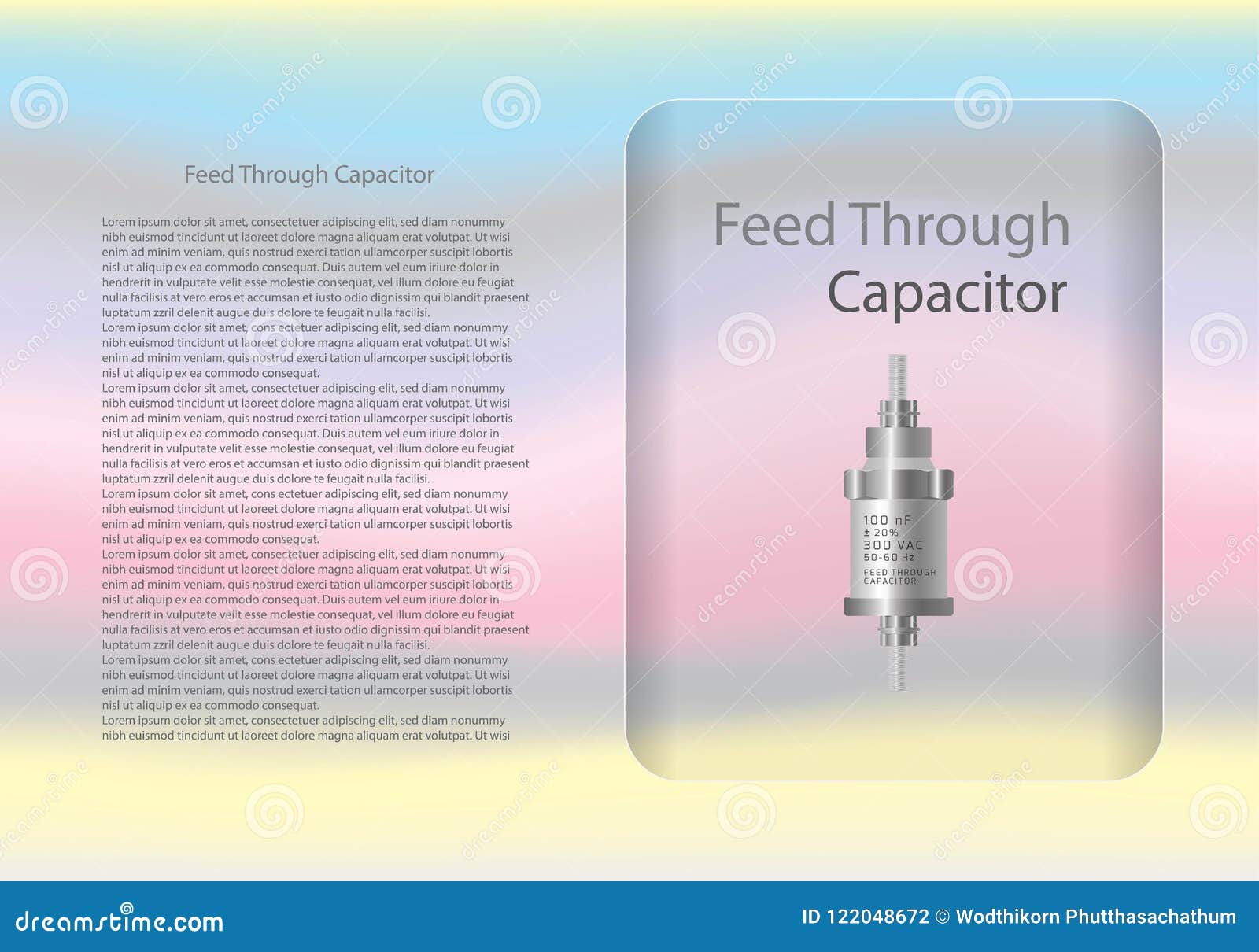 Feed through Capacitor Diagram and Text Information Pattern. Stock ... Feed through Capacitor Diagram and Text Information Pattern. Stock ...