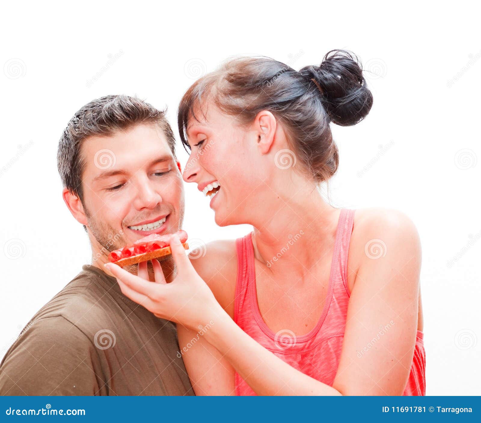 Feed couple stock image. Image of enjoyment, cake, flirting - 11691781