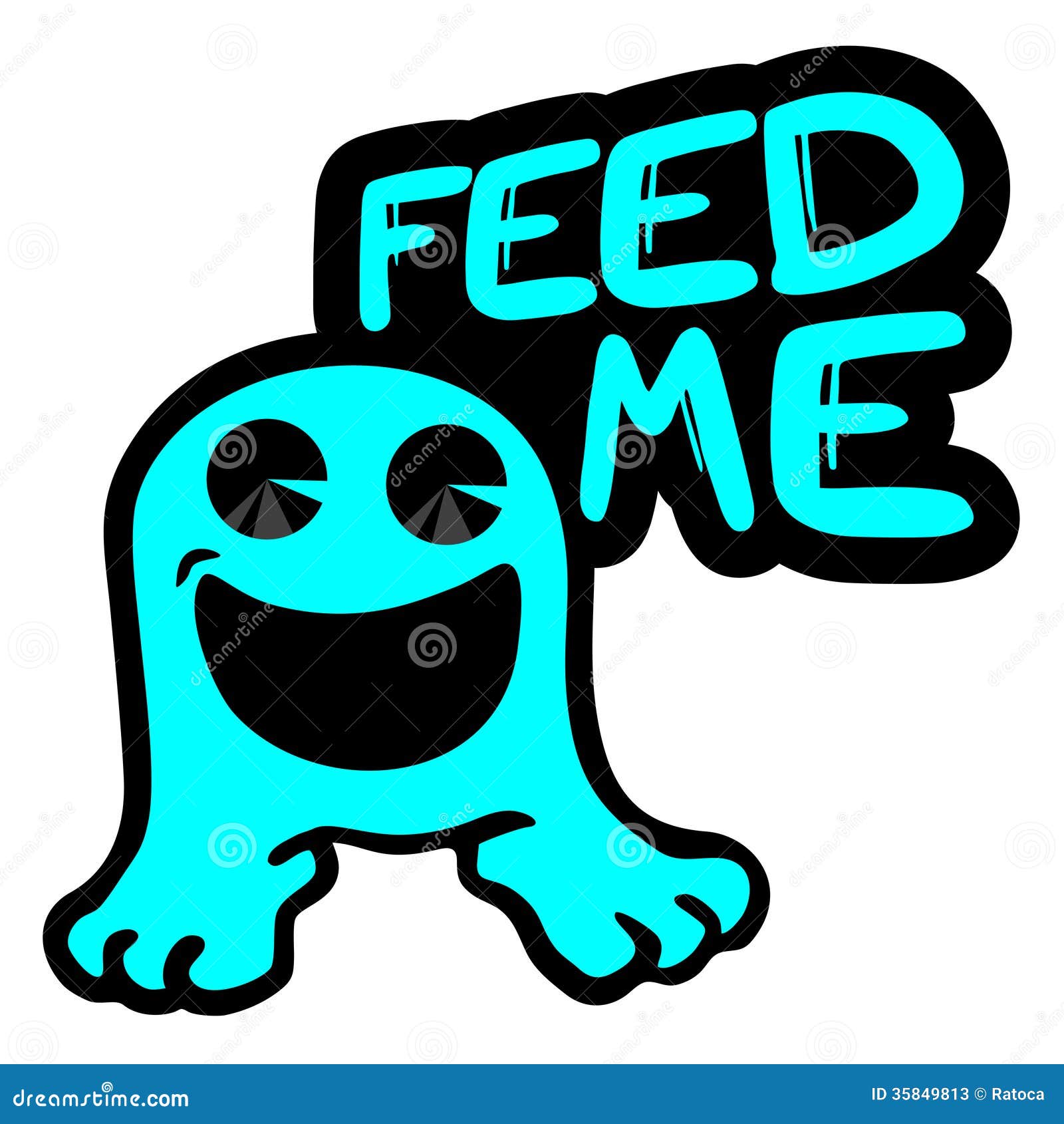 Feed me stock vector. Illustration of puppet, logo, character - 35849813