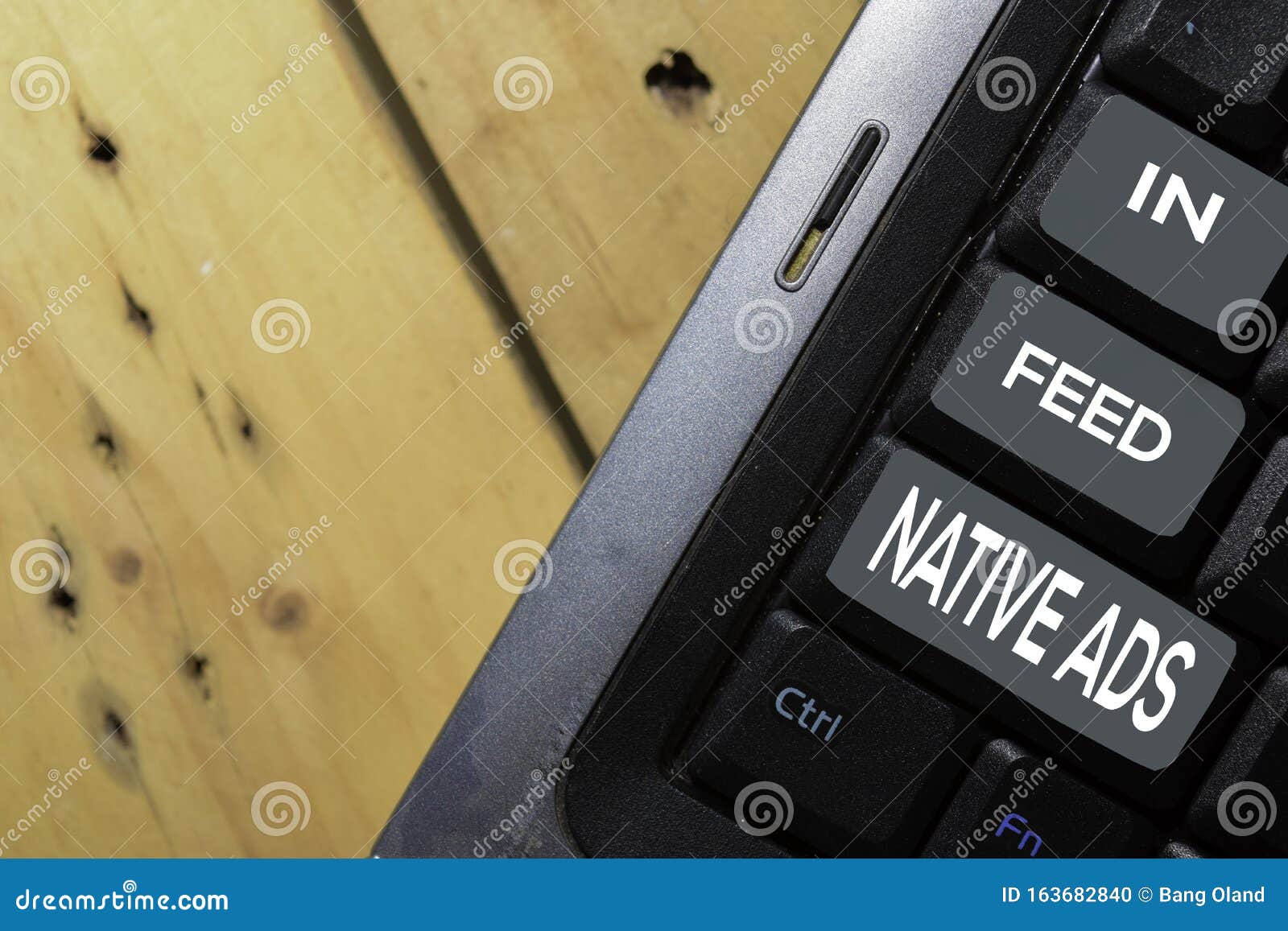 In-Feed Native Ads Write on Keyboard Isolated on Laptop Background ...