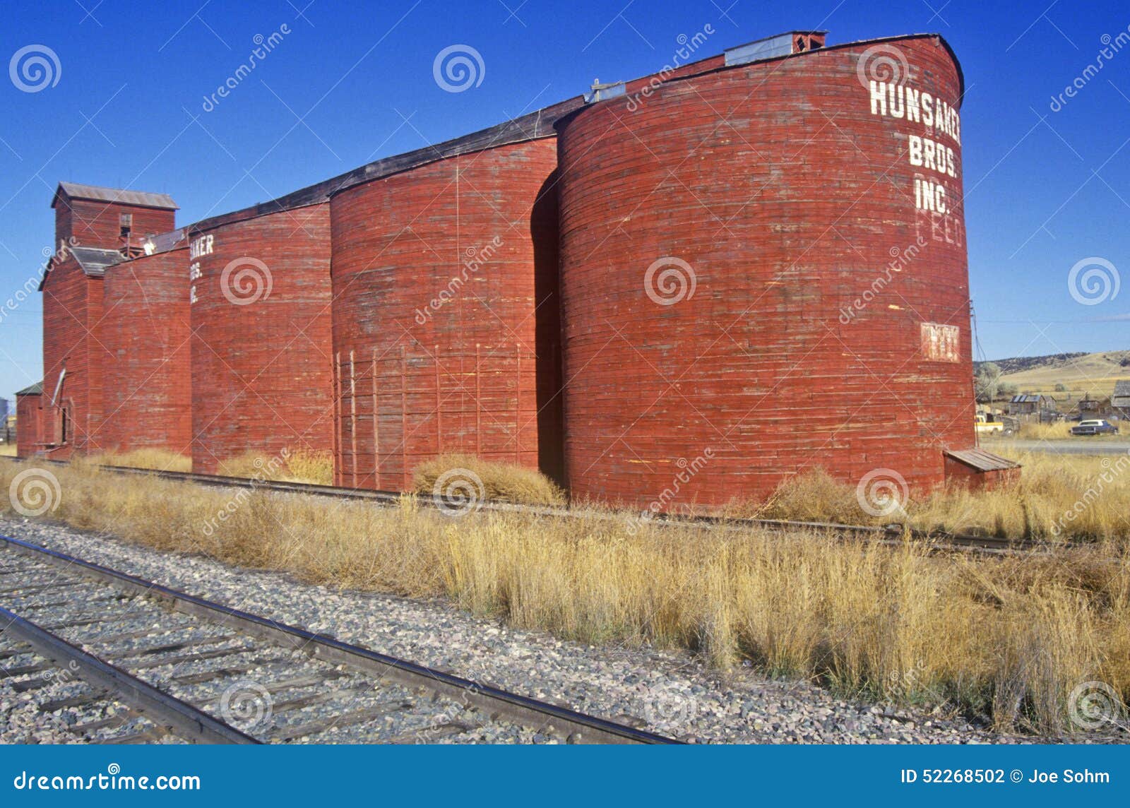 Feed Silos by Train Tracks in Rural MT Editorial Photography - Image of ...