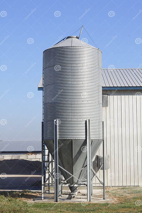Feed storage bin stock photo. Image of steel, winter - 26693200