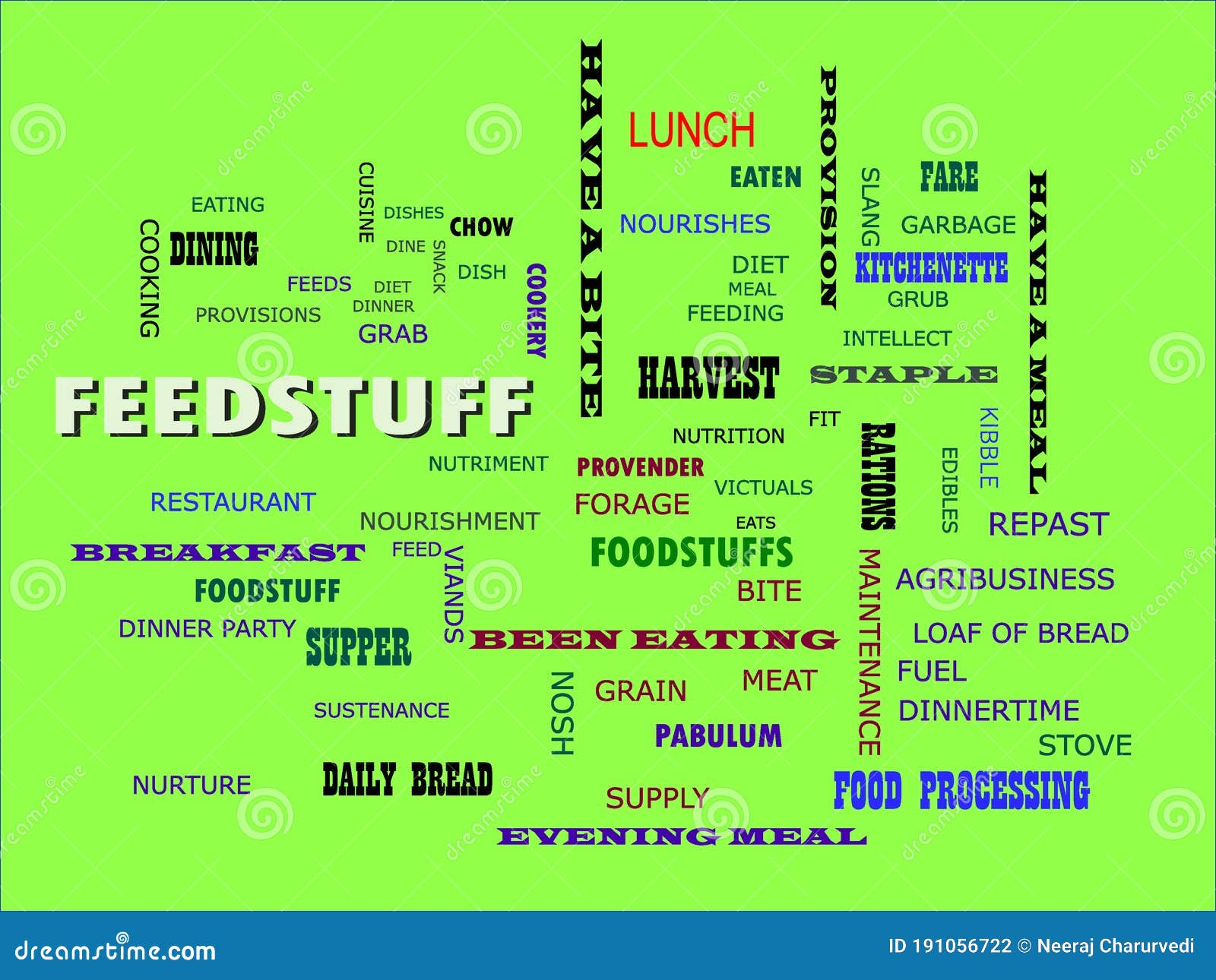 Feed Stuff Word Presented on Text Cloud Background Stock Illustration ...