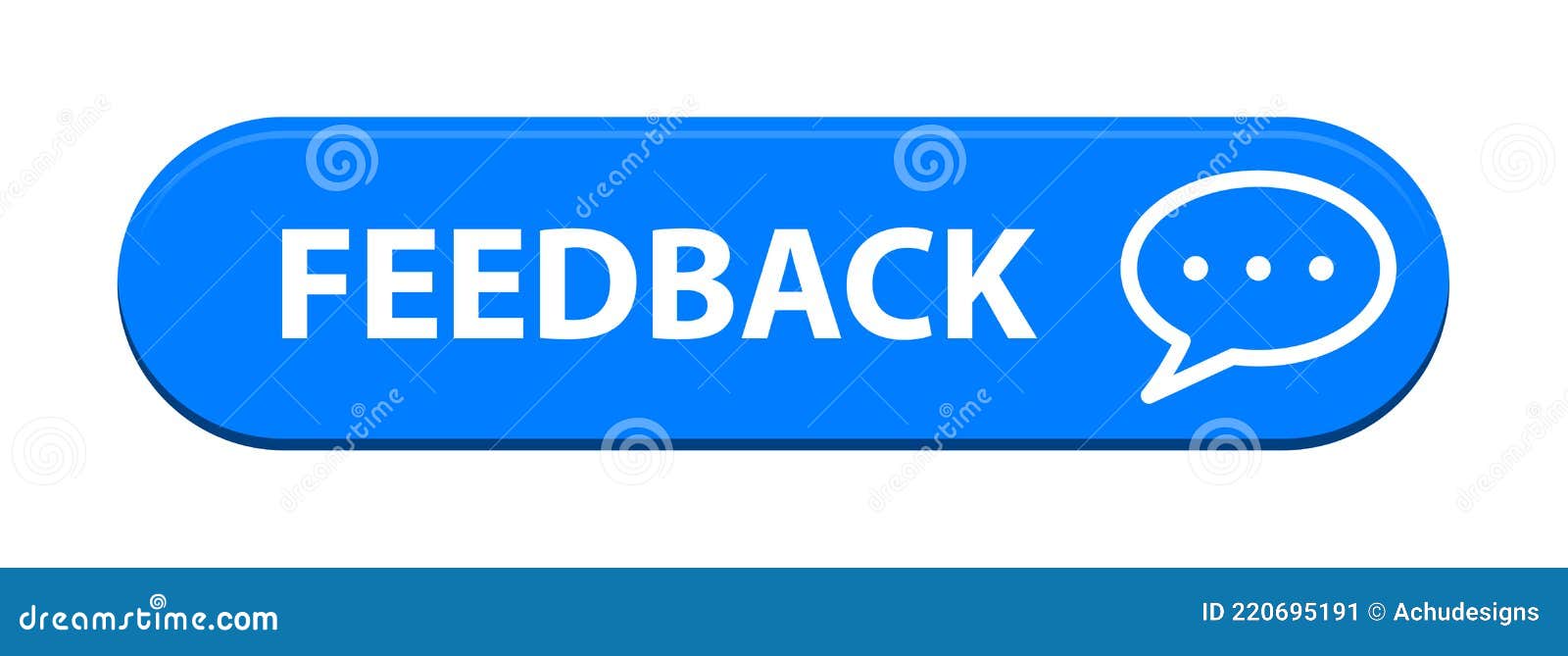 Feedback button stock vector. Illustration of blue, feedback - 220695191