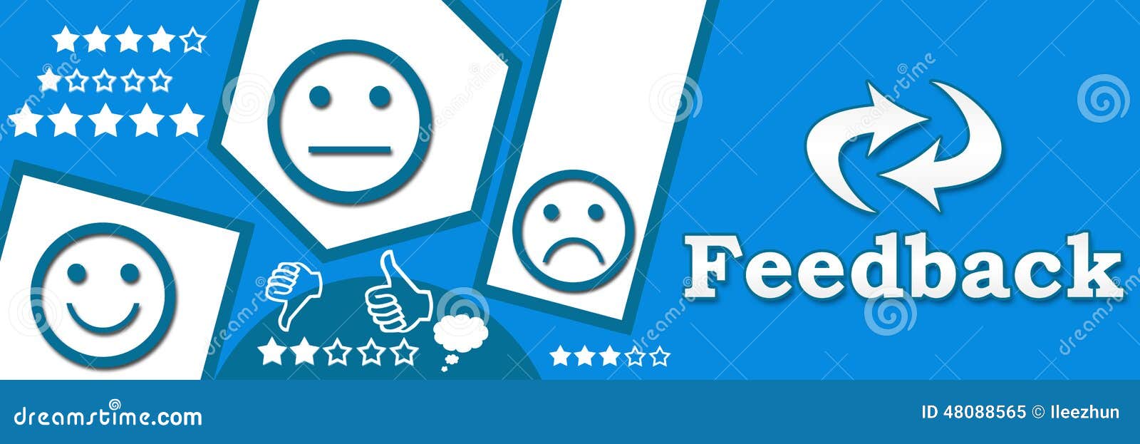 Feedback Abstract Blue Banner Stock Illustration - Illustration of ...