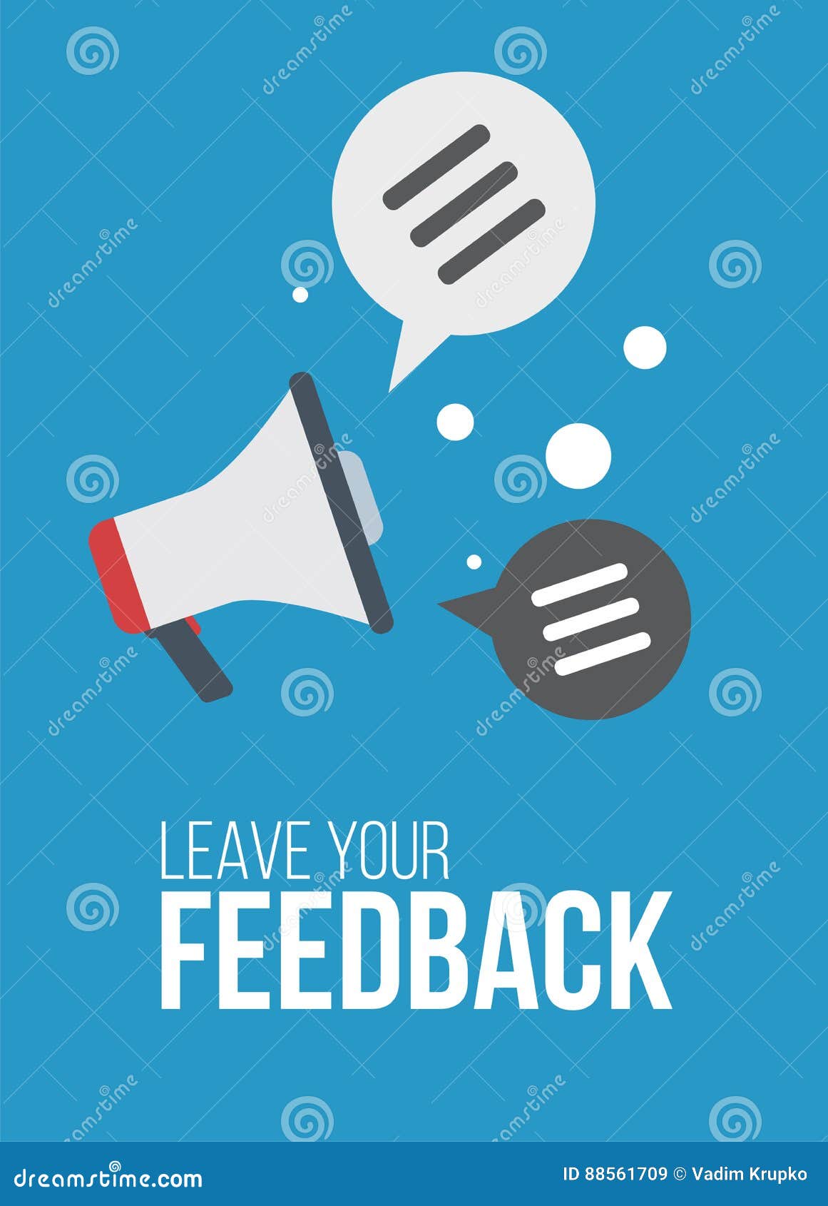 FeedBack Banner with Megaphone Text Bubble Flat Minimalism Poster ...