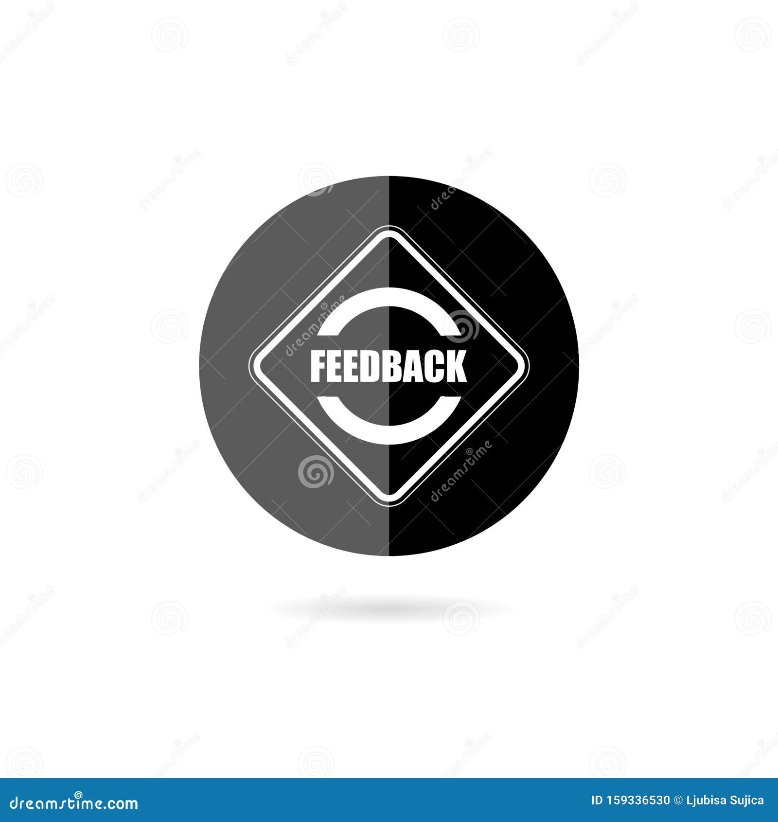 Feedback Black Circle Glossy Web Icon Stock Illustration - Illustration ...
