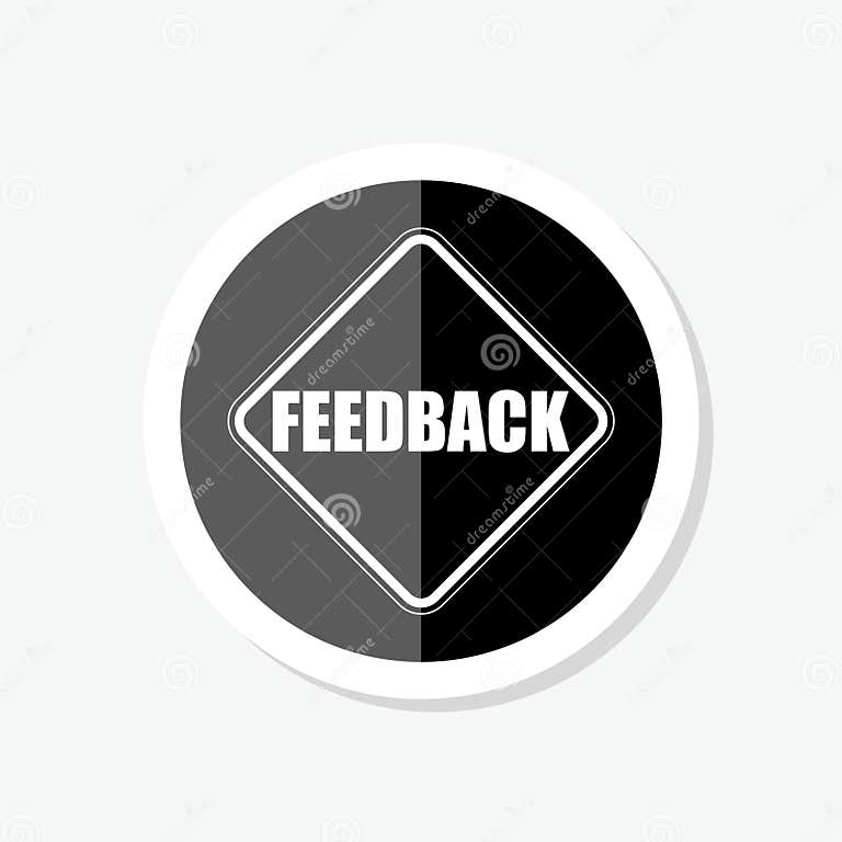 Feedback Black Circle Glossy Web Sticker Icon Stock Vector ...