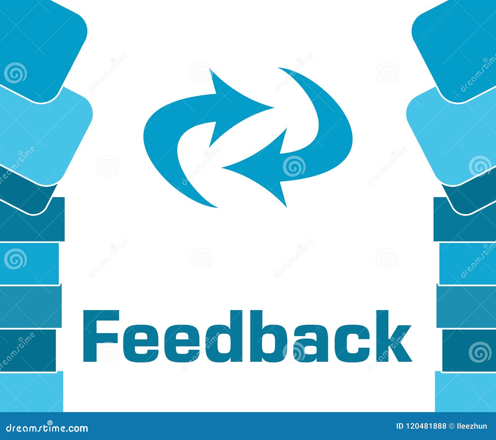 Feedback Blue Abstract Shapes Square Stock Illustration - Illustration ...