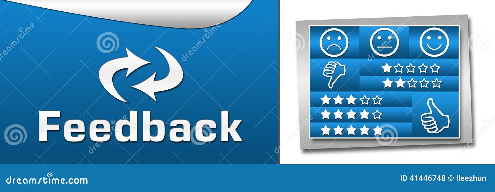 Feedback Blue Boxes Banner stock illustration. Illustration of cloud ...