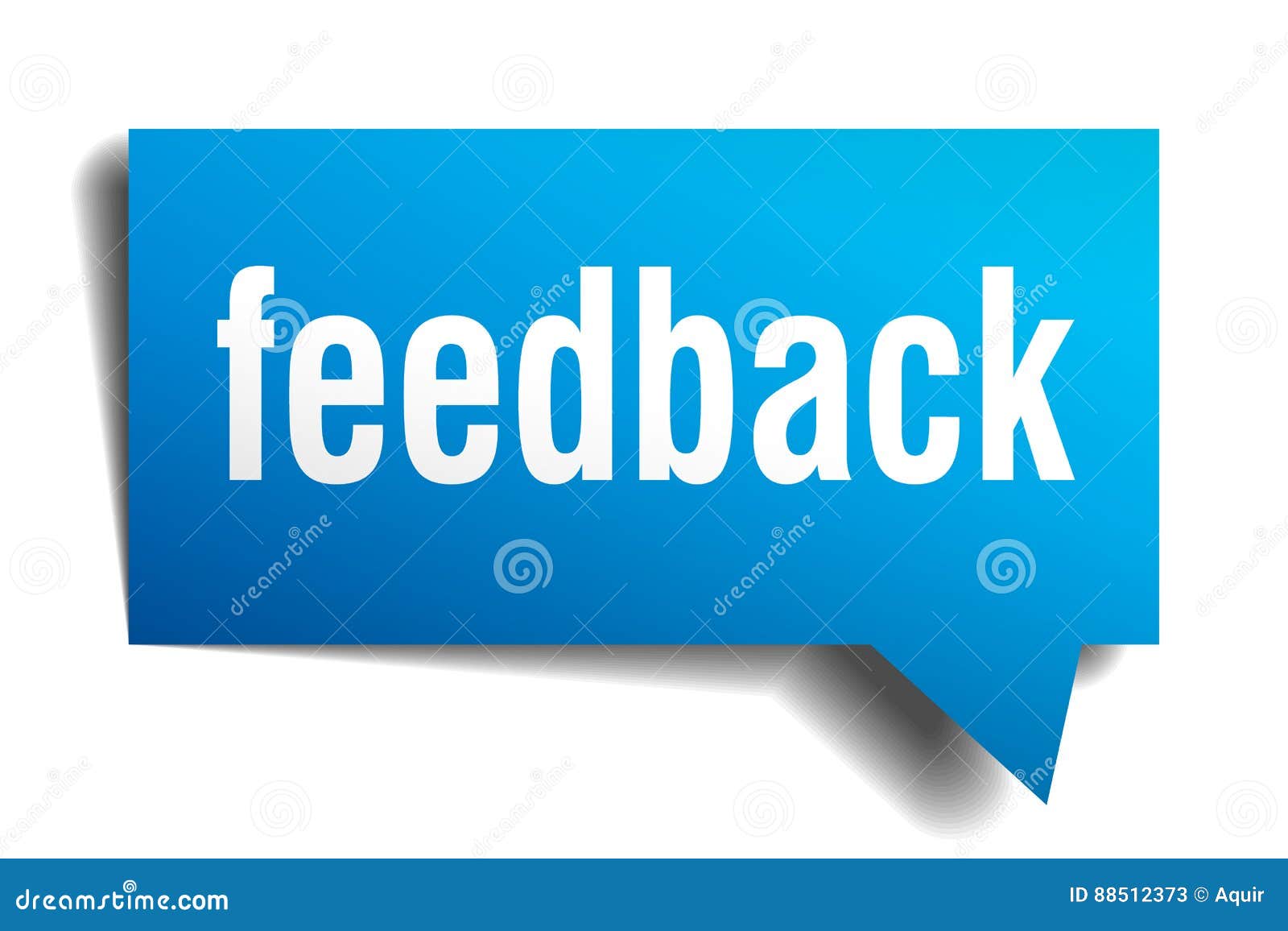 Feedback Blue 3d Realistic Paper Speech Bubble Stock Vector ...