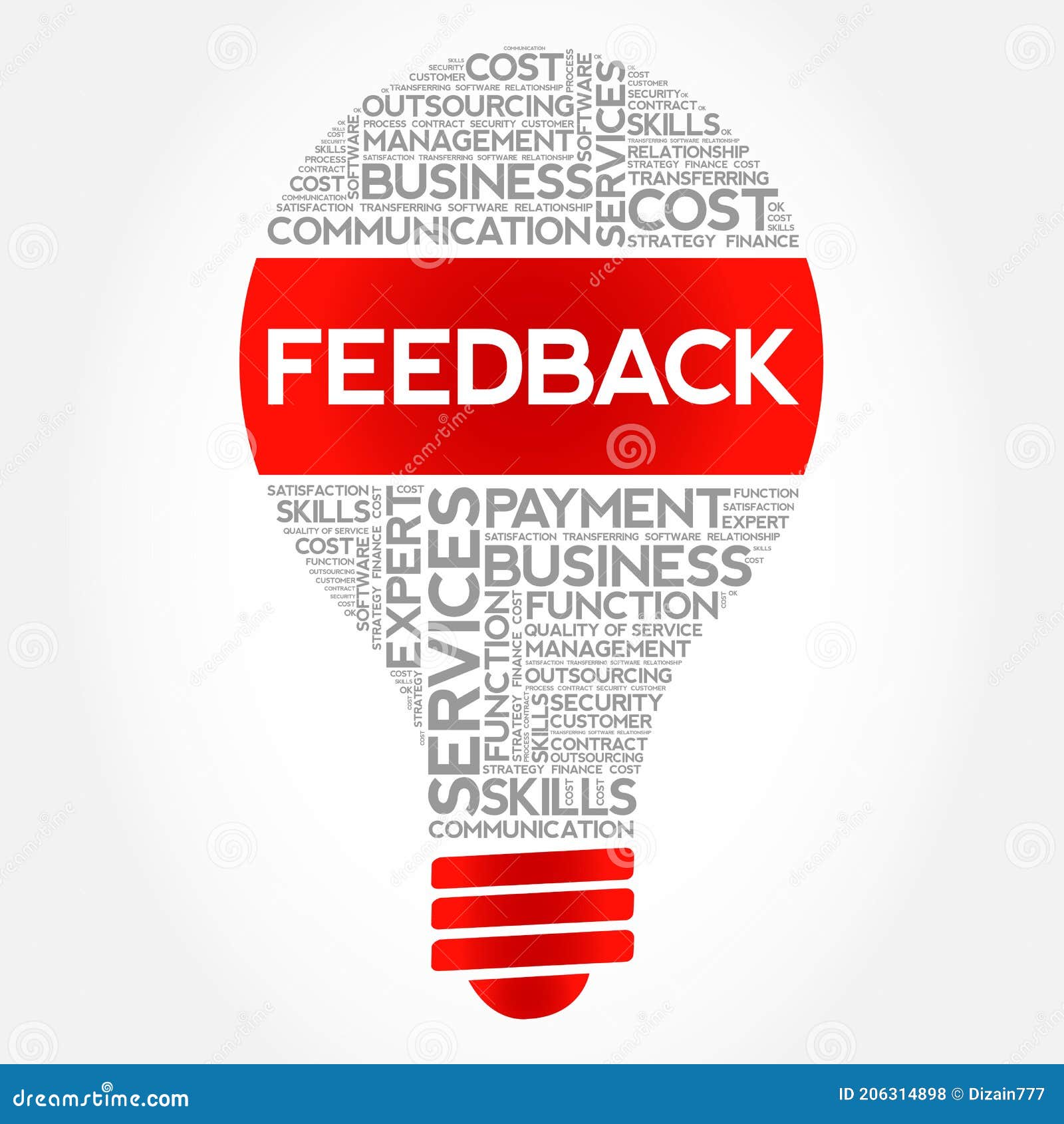 Feedback bulb word cloud stock illustration. Illustration of idea ...