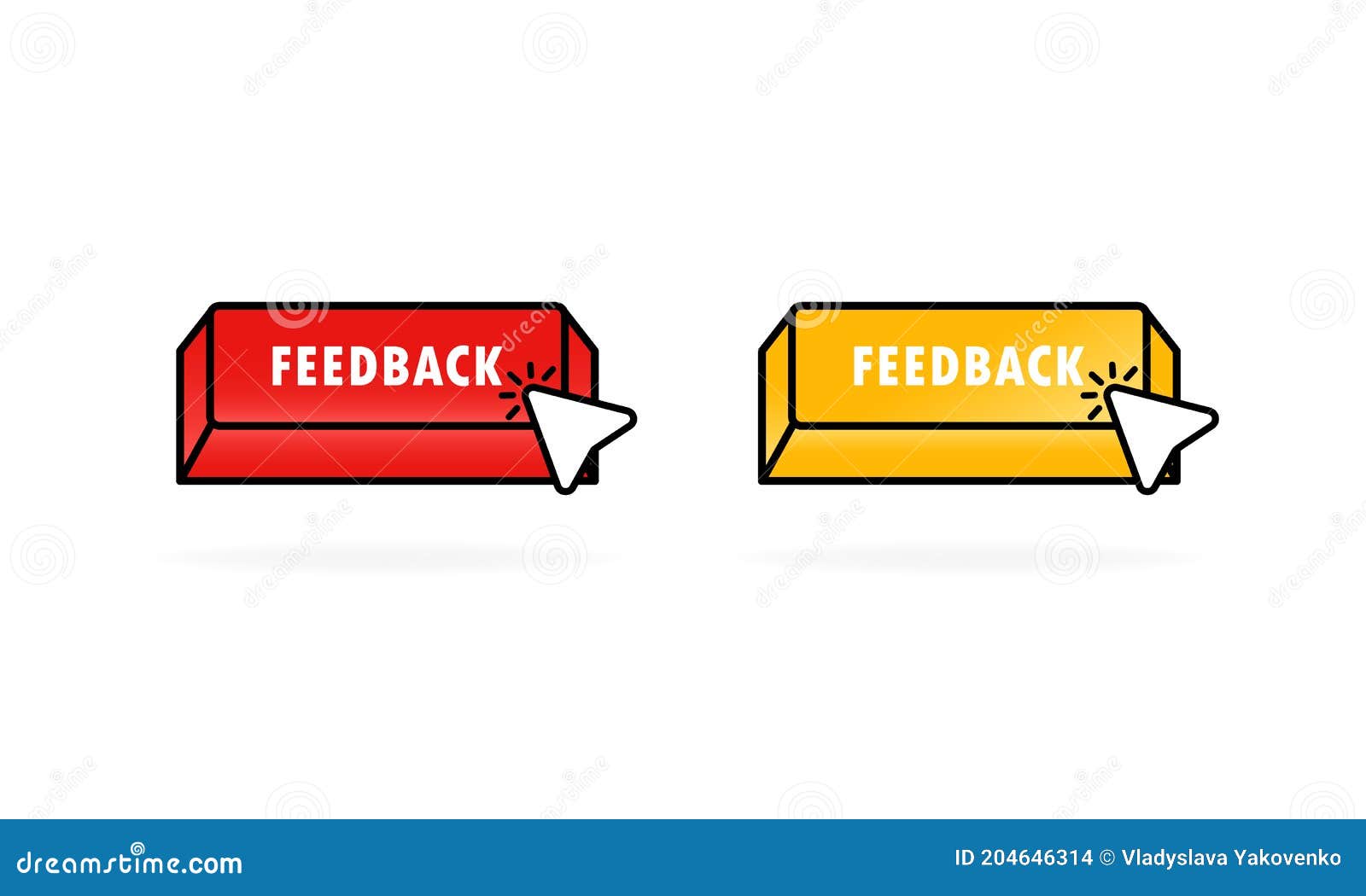 Feedback Button with Cursor, Pointer. Feedback Icon. Vector ...